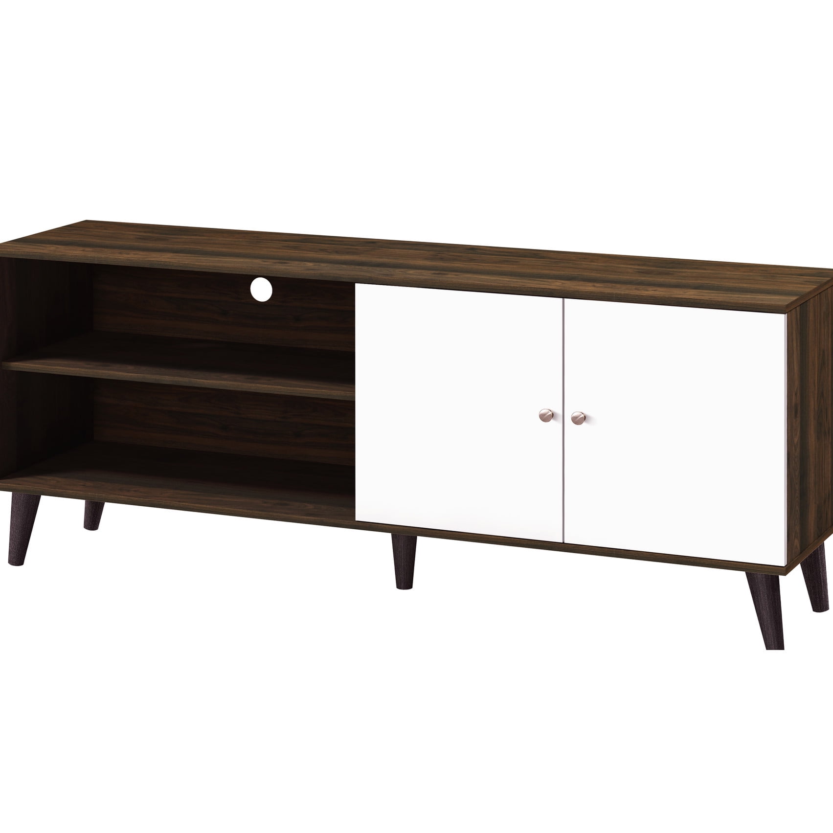 TV Stand with Media Shelf and Concealed Cabinet / Modern Storage in ...
