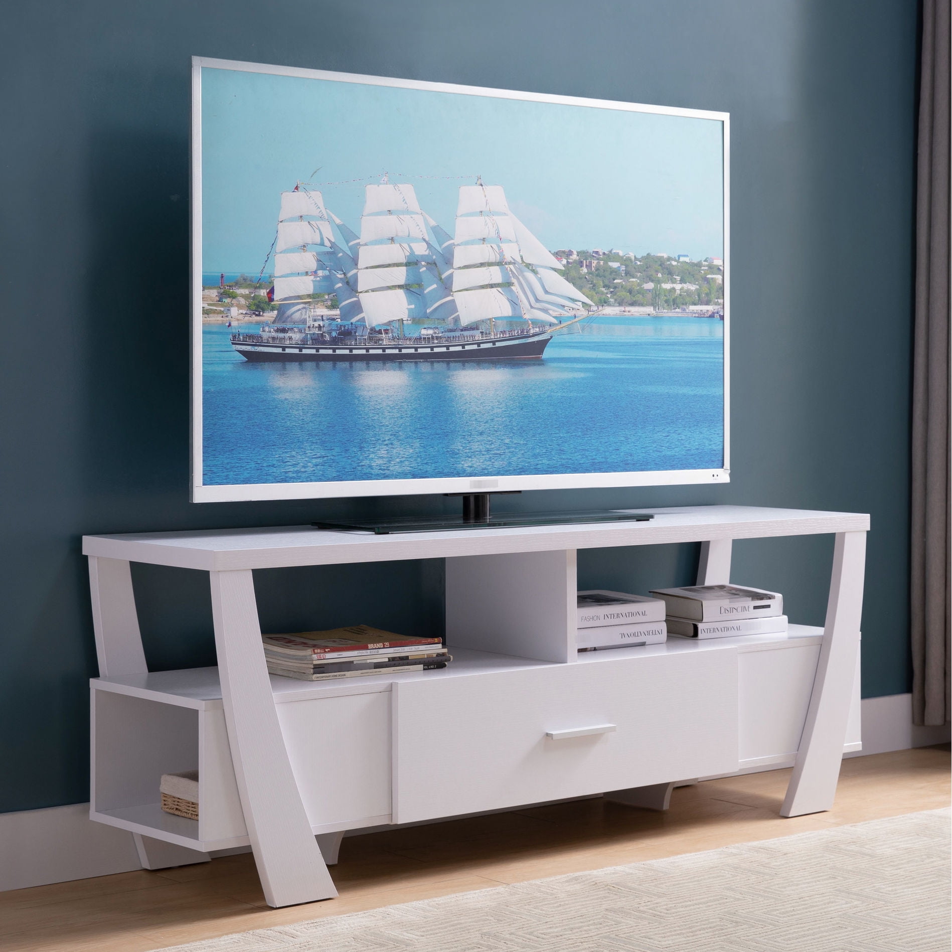 TV Stand with One Drawer/Home Theater Setup/Neat Storage Solution ...