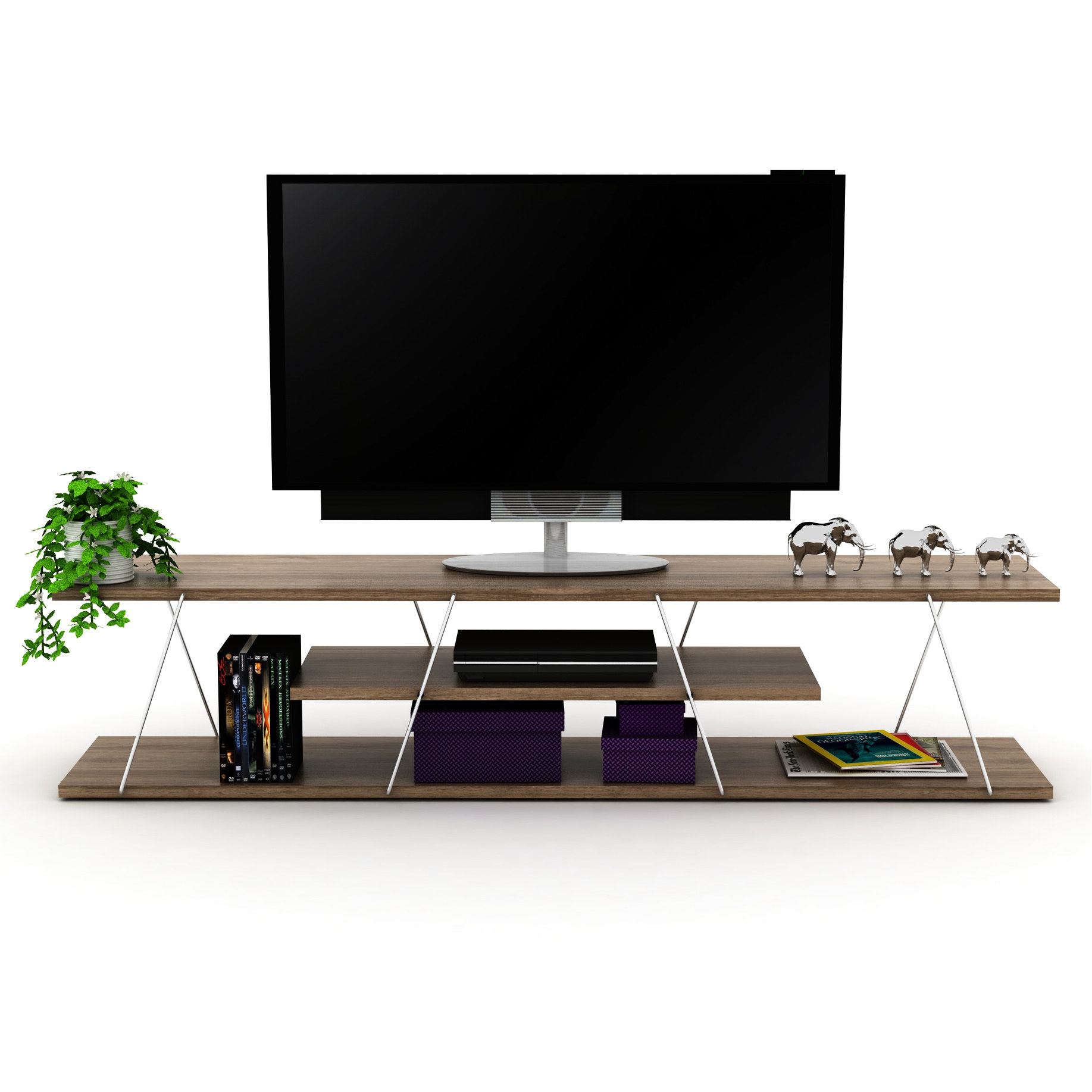 TV Stand with Open Shelving | Suitable for Home Entertainment | Built ...