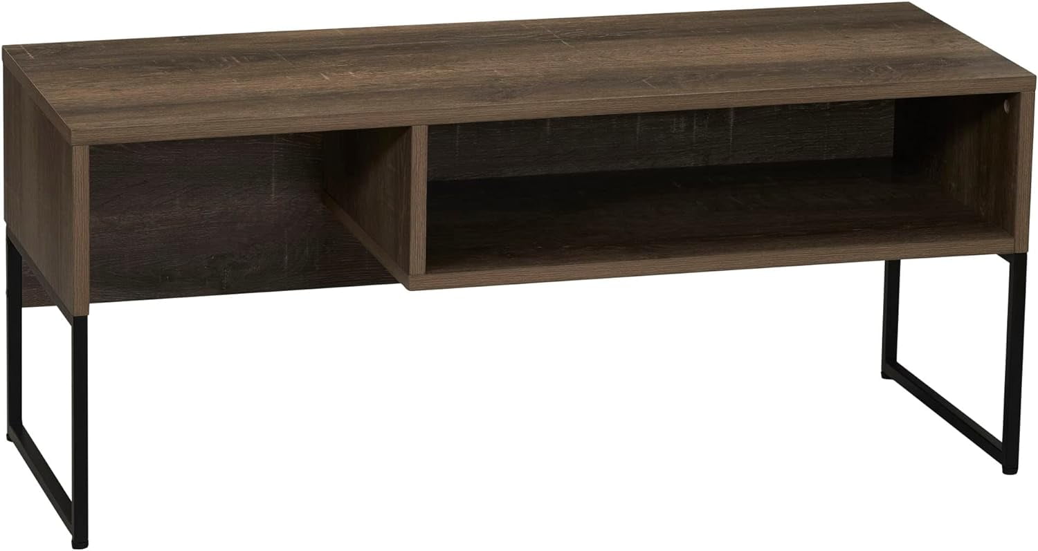 TV Stand with Rectangular Storage Compartment Ashwood Rustic Wood Grain ...