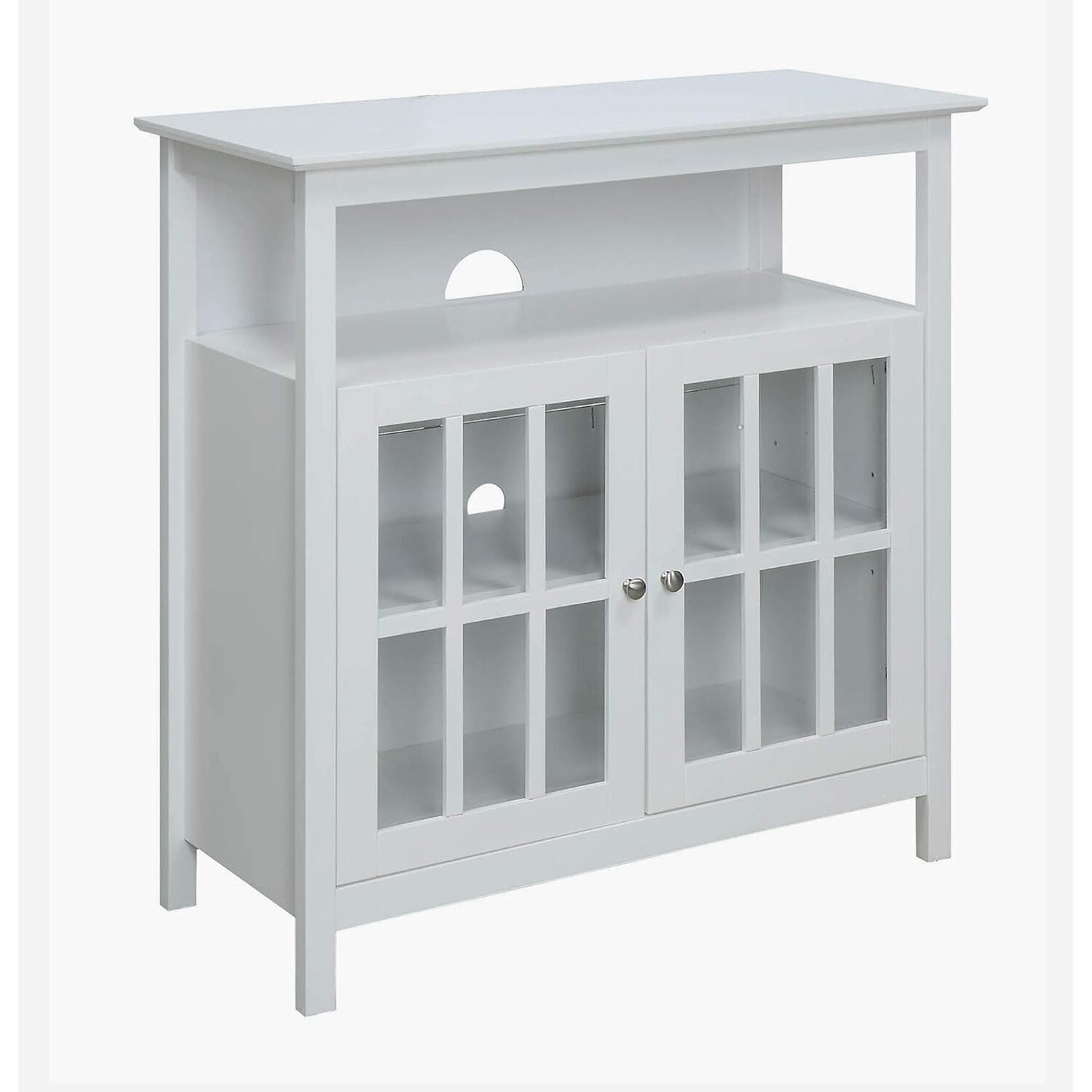 TV Stand with Storage - Asian Style Media Console - Shelved Unit - 36"D ...