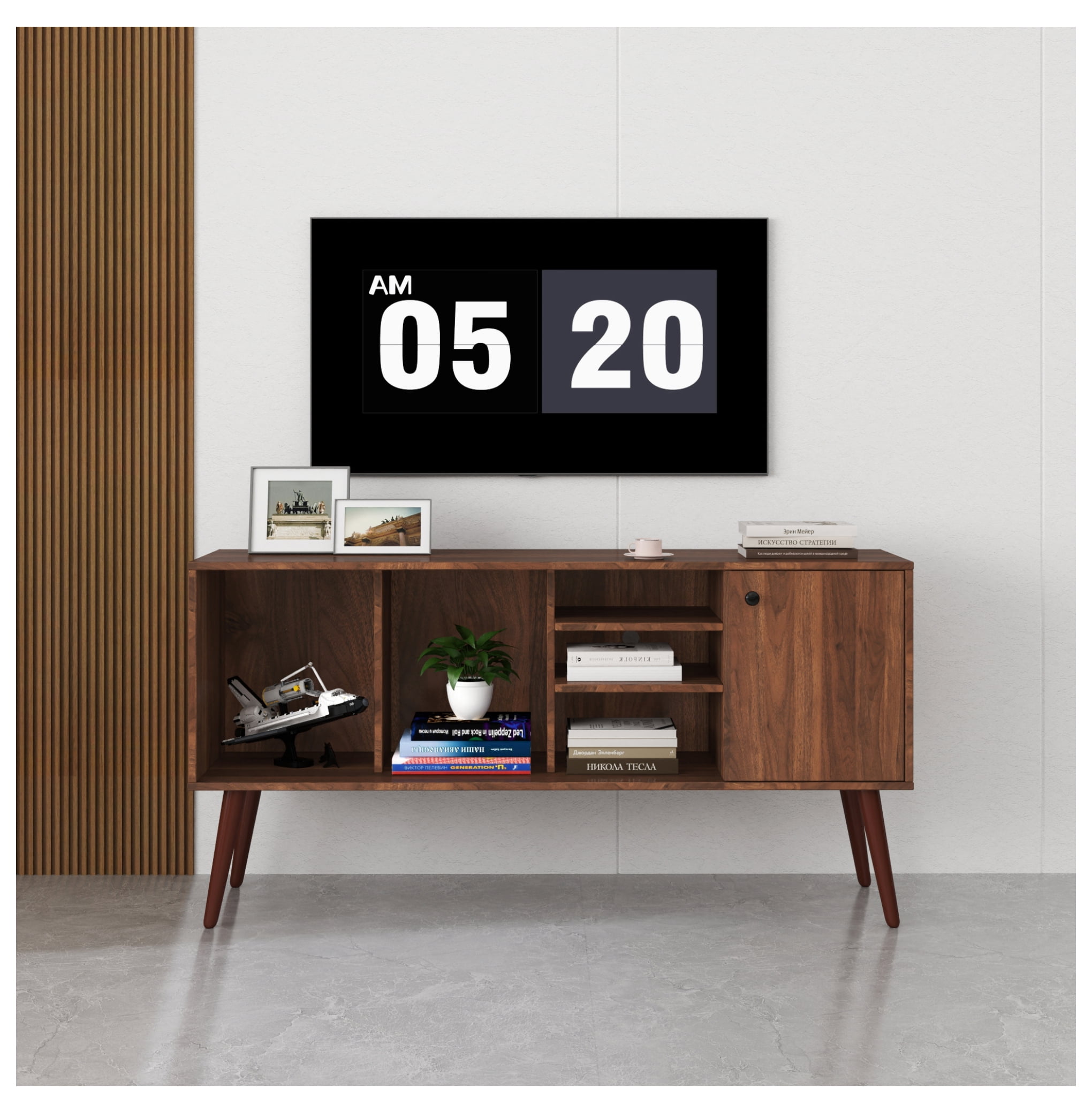 TV Stand with Storage - Living Room Entertainment Center Cabinet, 53.15 ...