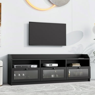 OXYLIFE Large Entertainment Center with Bookcase, TV Media Center ...