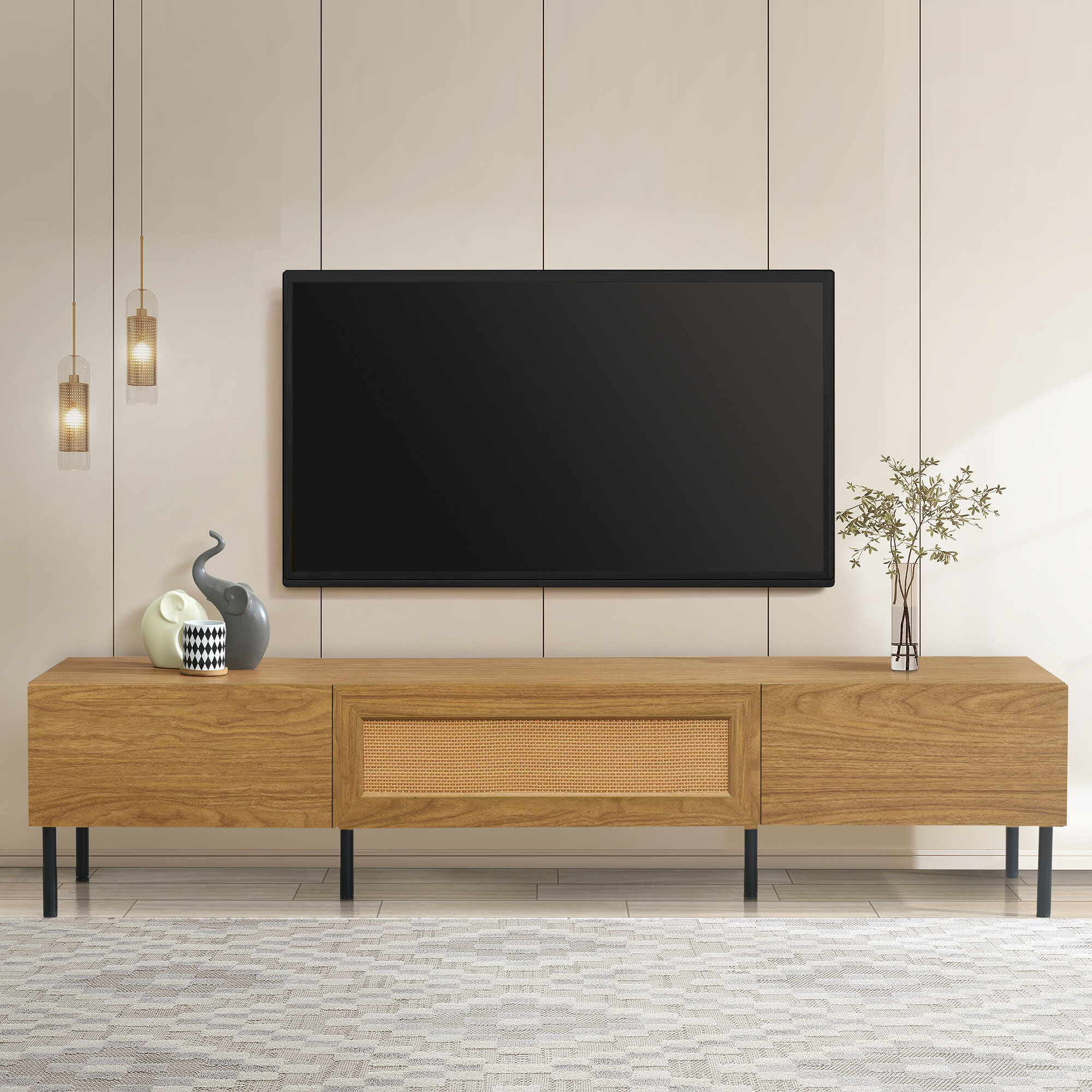 TV Stands With Storage Boho TV Stand for TVs up to 80'' , Modern ...