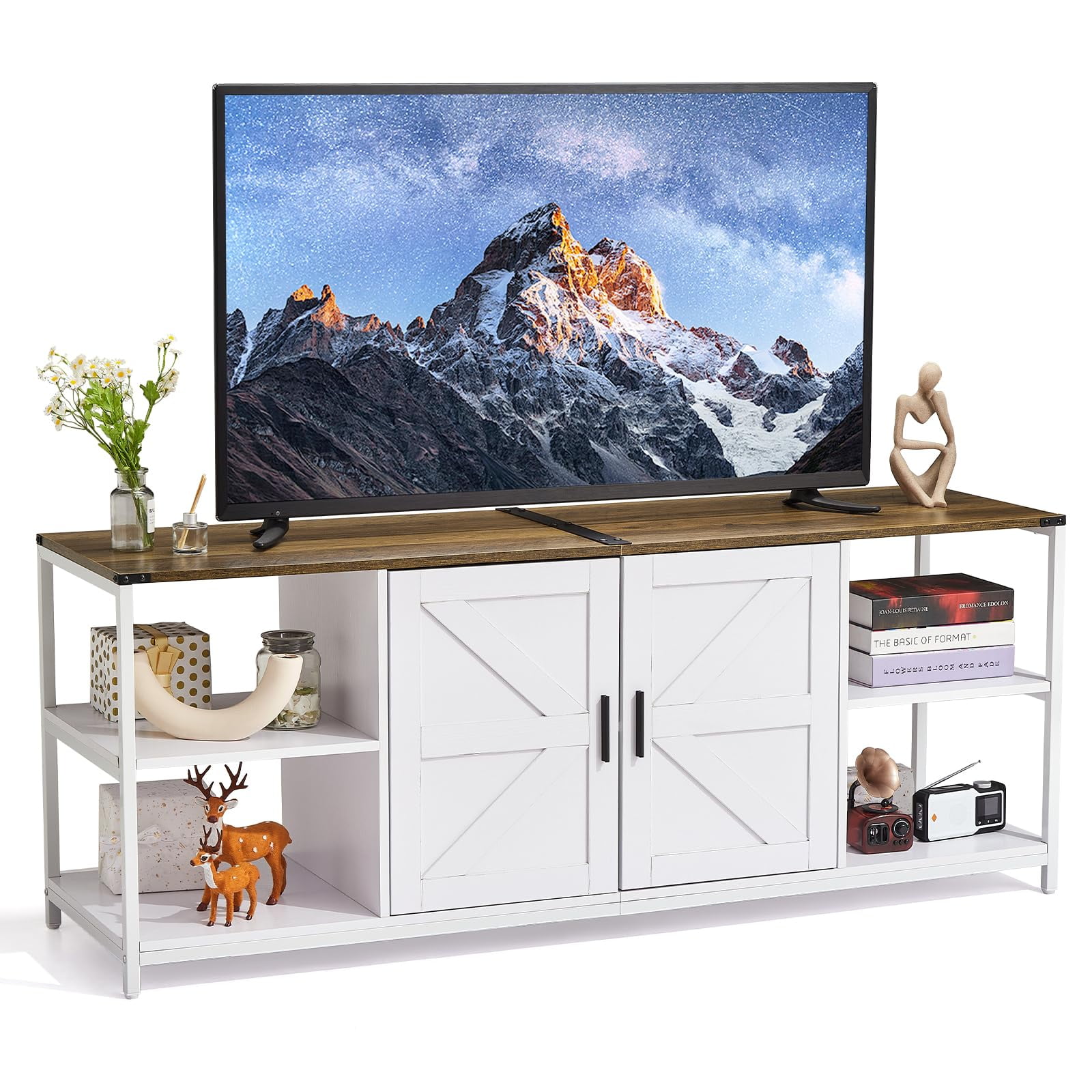 TV Stands with Storage Place, Industrial TV Stand for TV Up to 75'', 63 ...