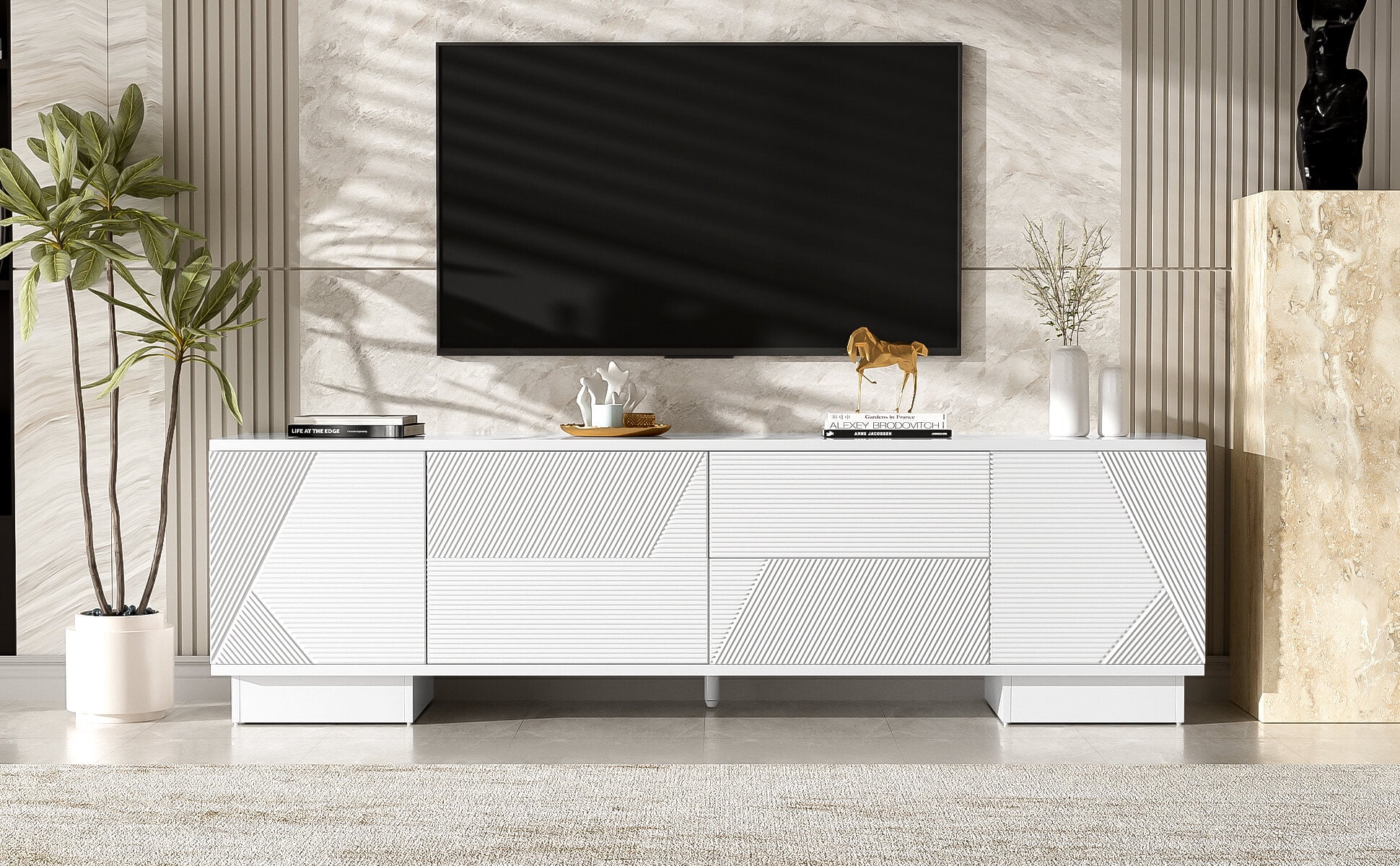 TV Stands With Storage VIBE HAUS 70.8'' Modern TV Stand for TVs up to ...
