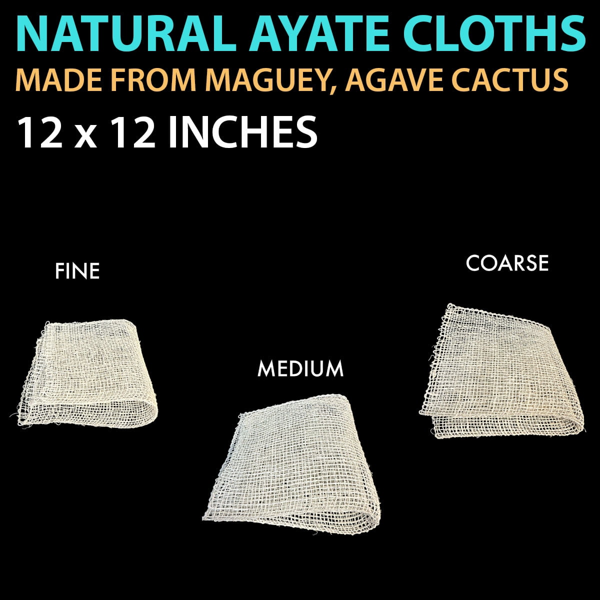 TV Time Direct Ayate Spa Cloth - Fine, Medium and Coarse Texture - 12 x ...