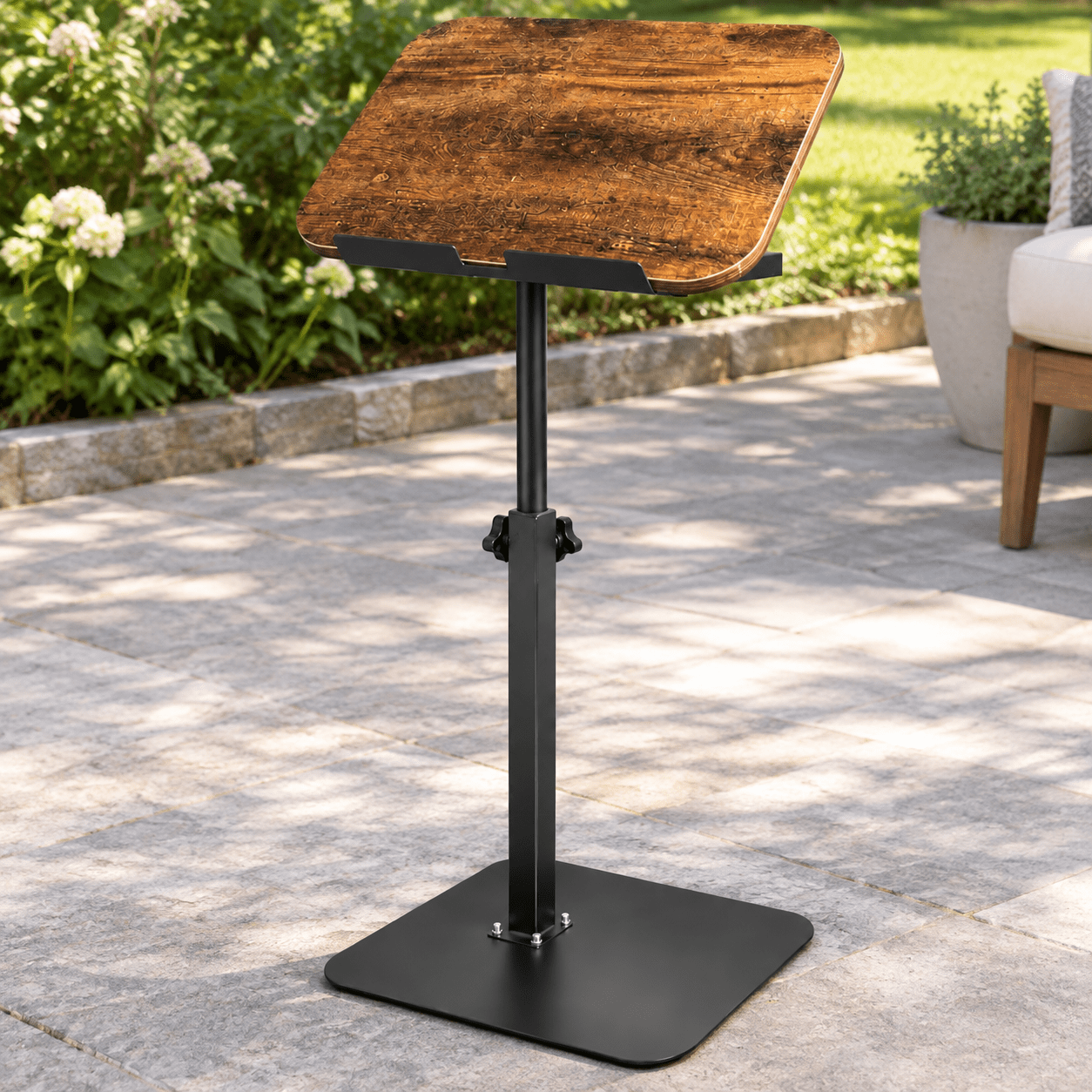 TV Tray Table, 360° Swivel Height/Angle Adjustable C Table, Metal Base ...