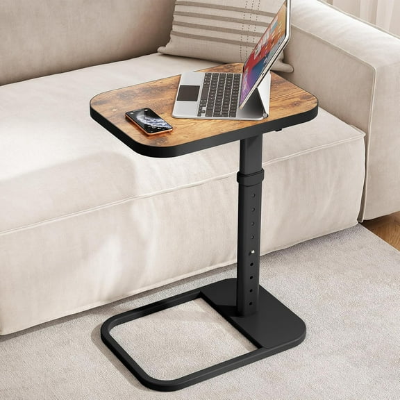Geetinfly Height Adjustable C Table,Mobile Couch Snack Side Table with ...