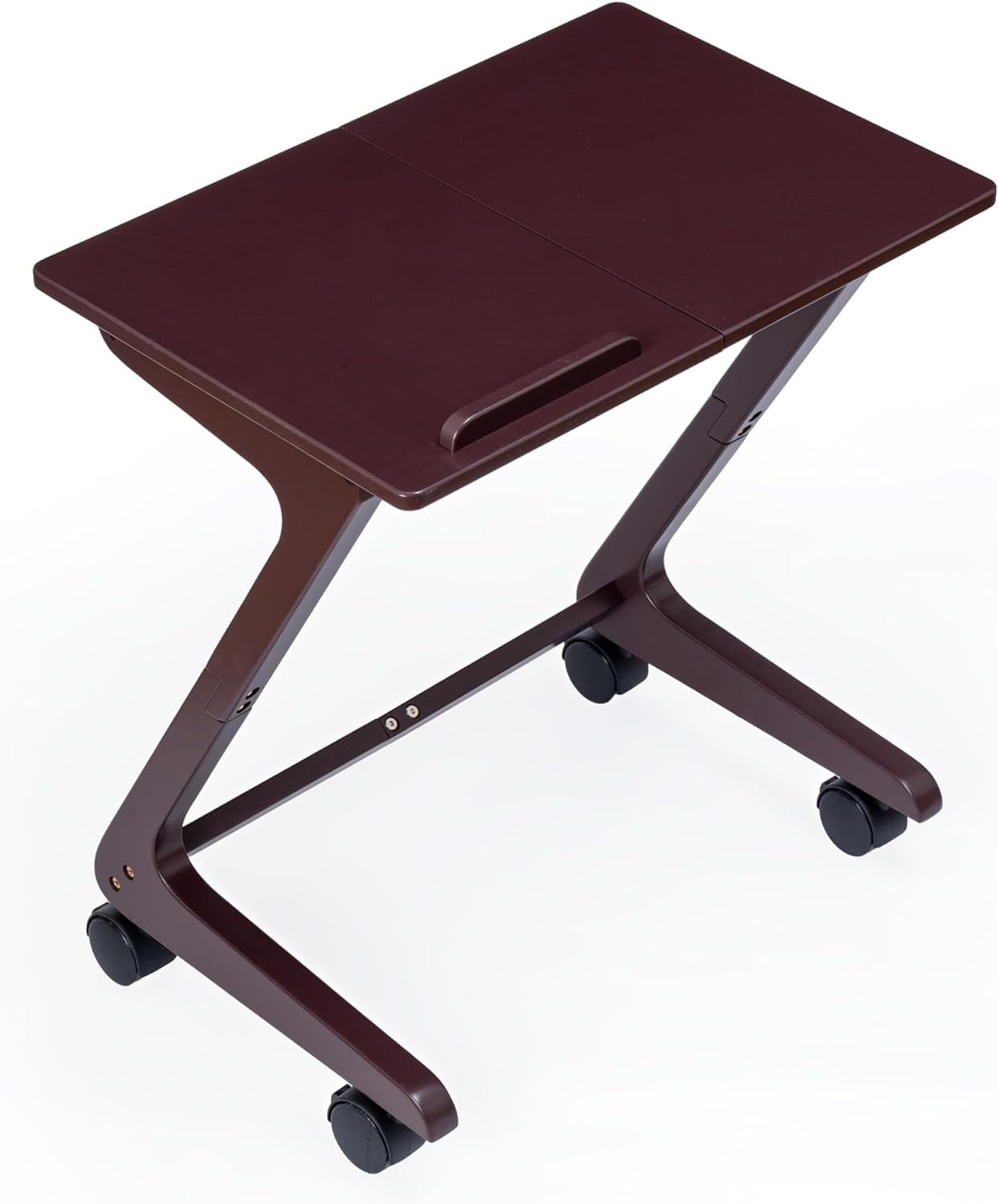 TV Tray Table with Casters, Solid Rubberwood End Tables, Sofa Side ...