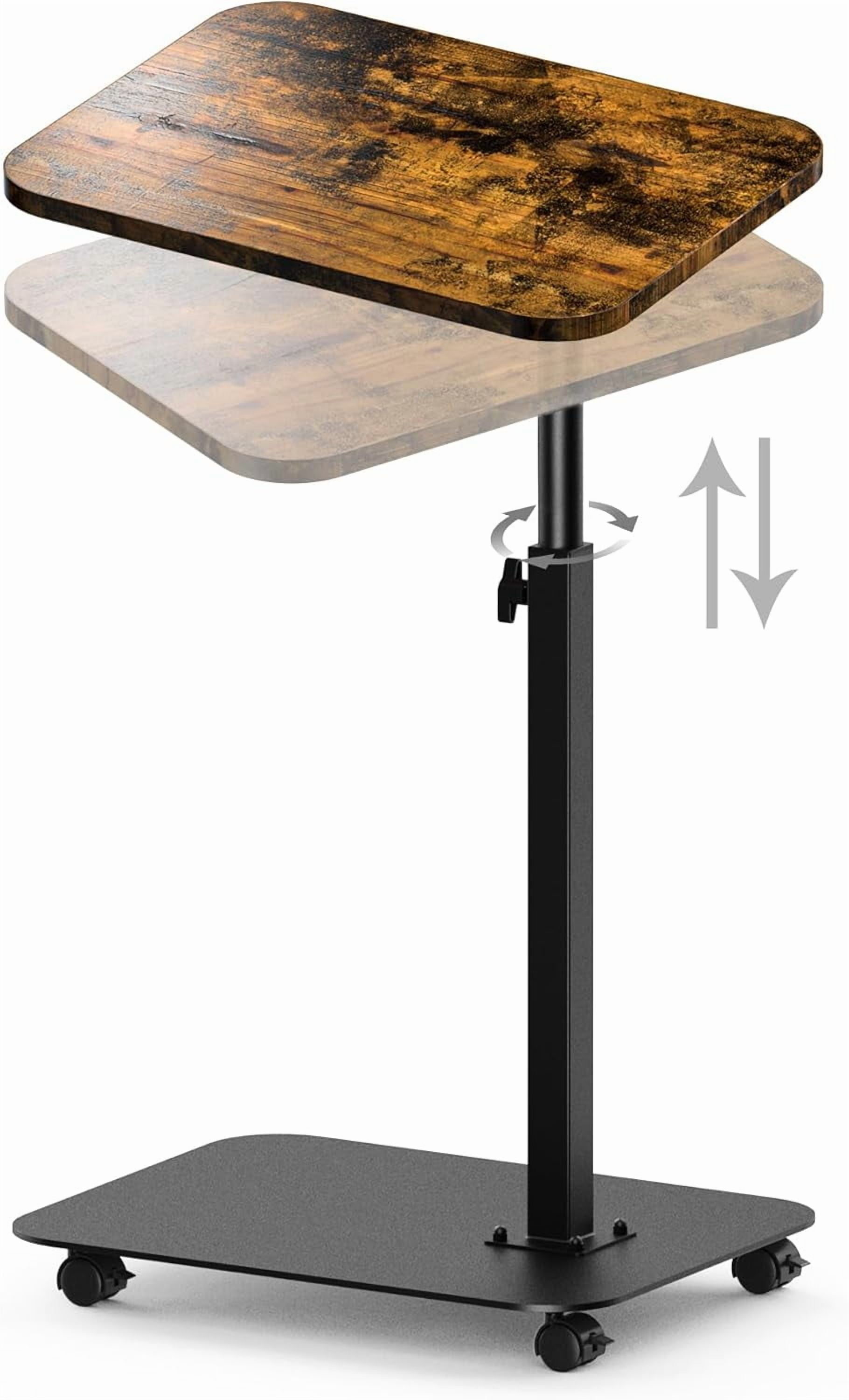 TV Tray Table Heavy Metal Base with Wheel Swivel/Adjustable Height ...