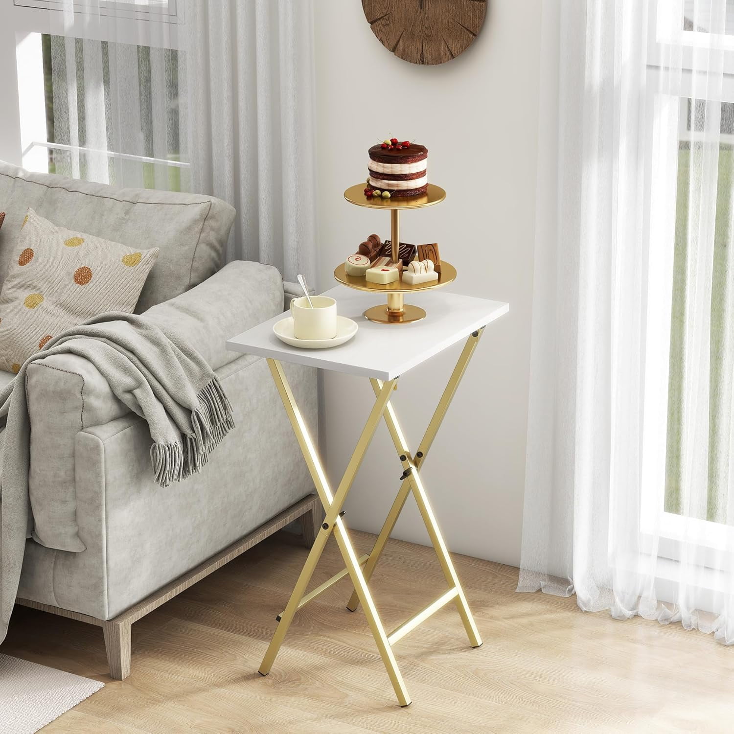 TV Tray Table Set of 2, TV Dinner Tray, Folding Table, Foldable TV ...