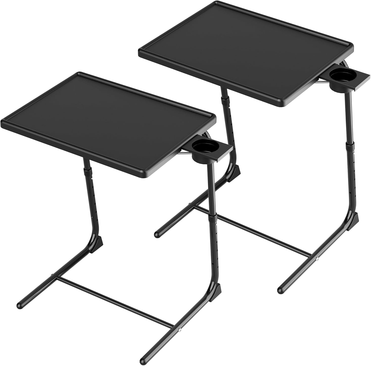 TV Tray Table, TV Dinner Tray for Eating Set of 2, Adjustable Folding ...