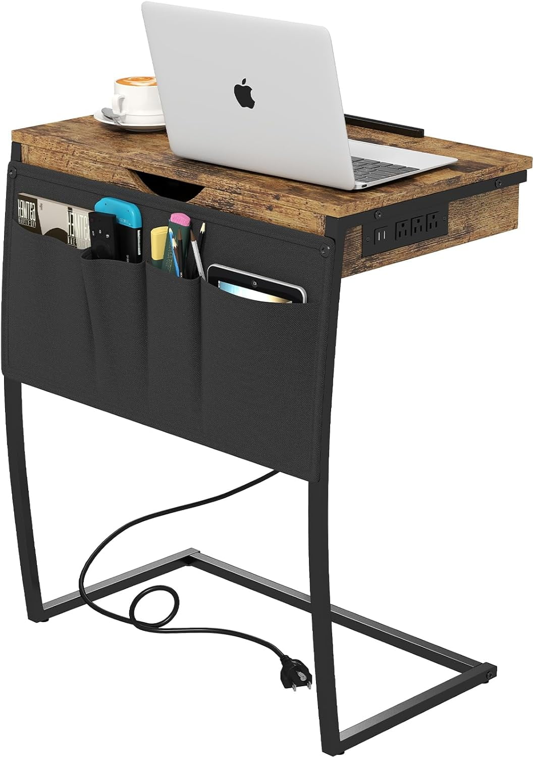 TV Tray Tables, Laptop Stand for Couch, C Shaped End Table with ...