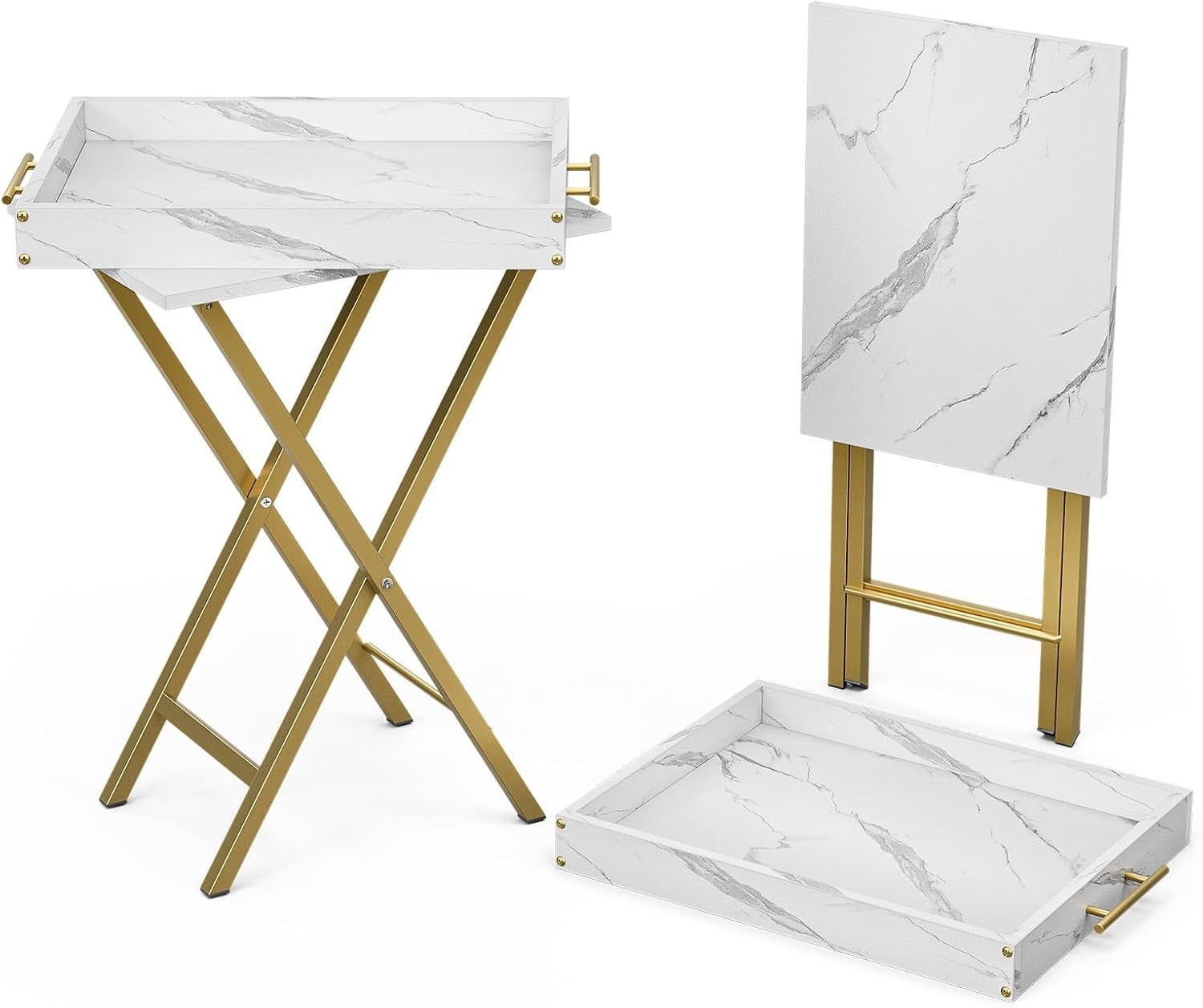 TV Tray Tables Set of 2 TV Trays with Removable Tray Top 2 Pcs Folding ...