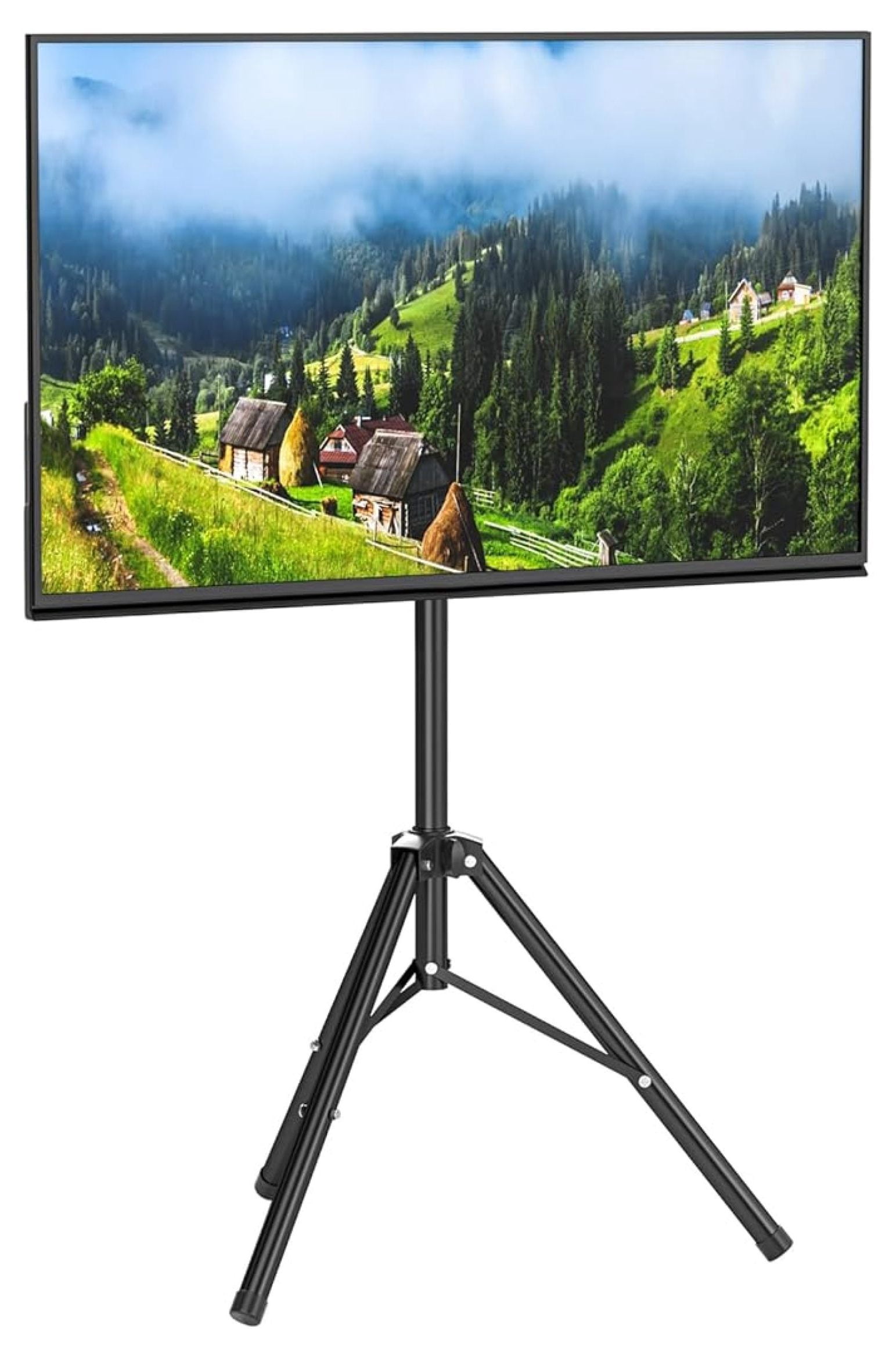 TV Tripod Stand 32-55 Inch, Portable Floor TV Mount Tilt Swivel ...