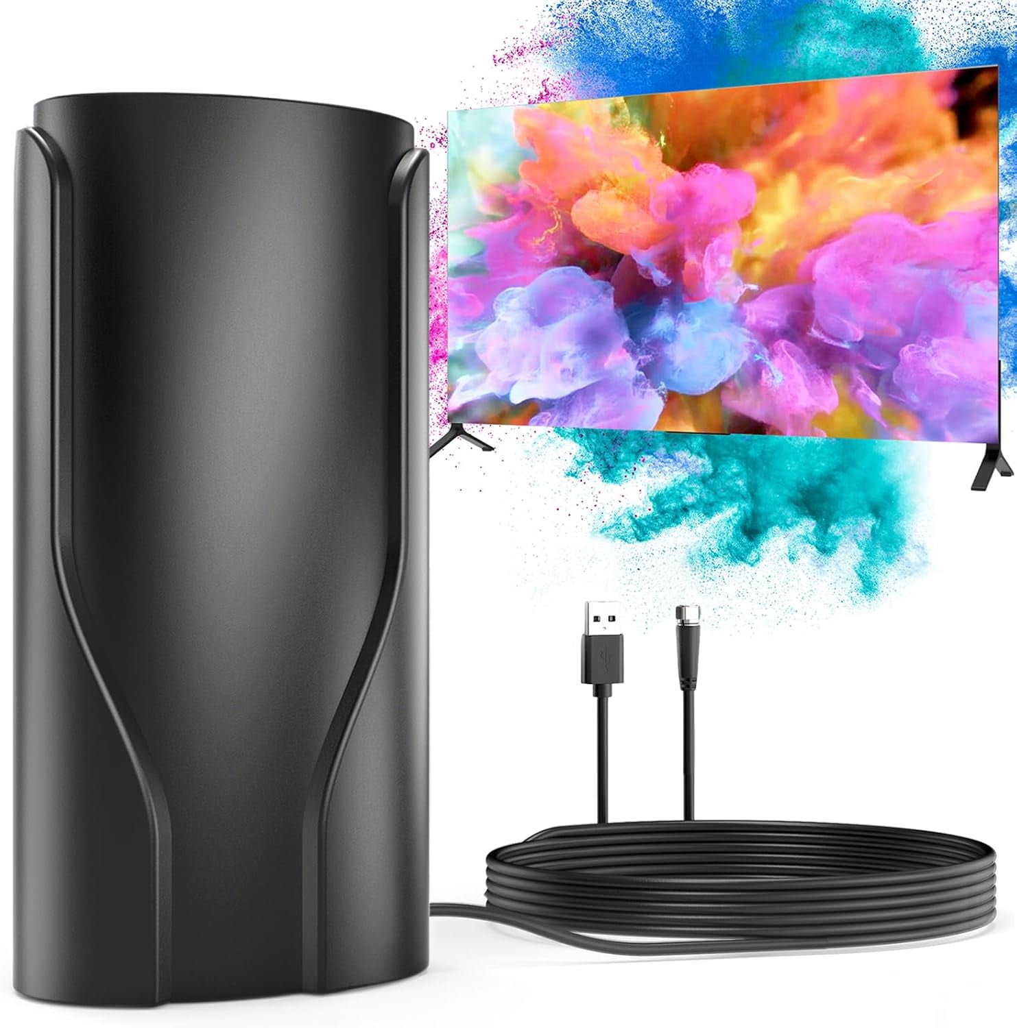 TV antenna, digital indoor high-definition antenna, with hook outdoor ...