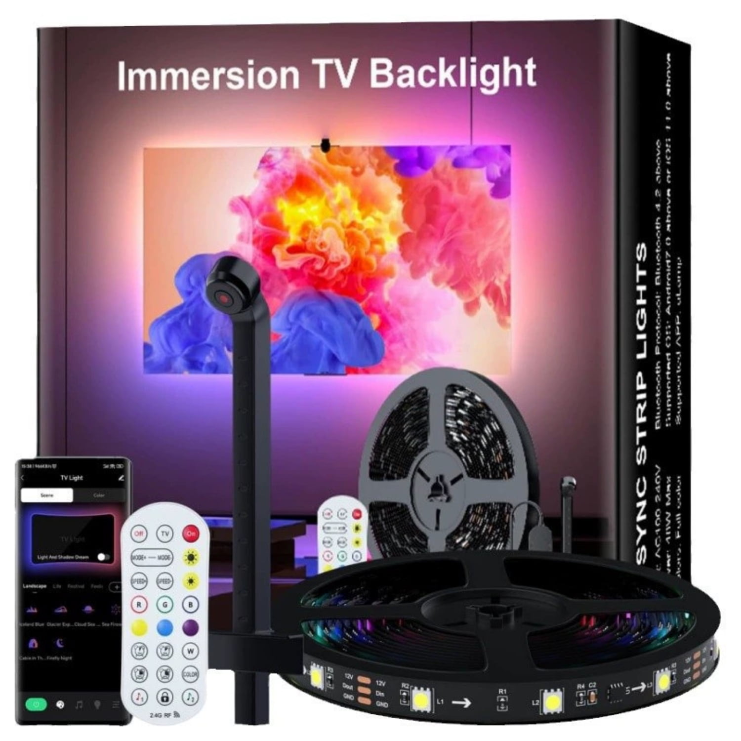 TV sync LED strip, USB camera RGB ambient lighting, auto color matching ...