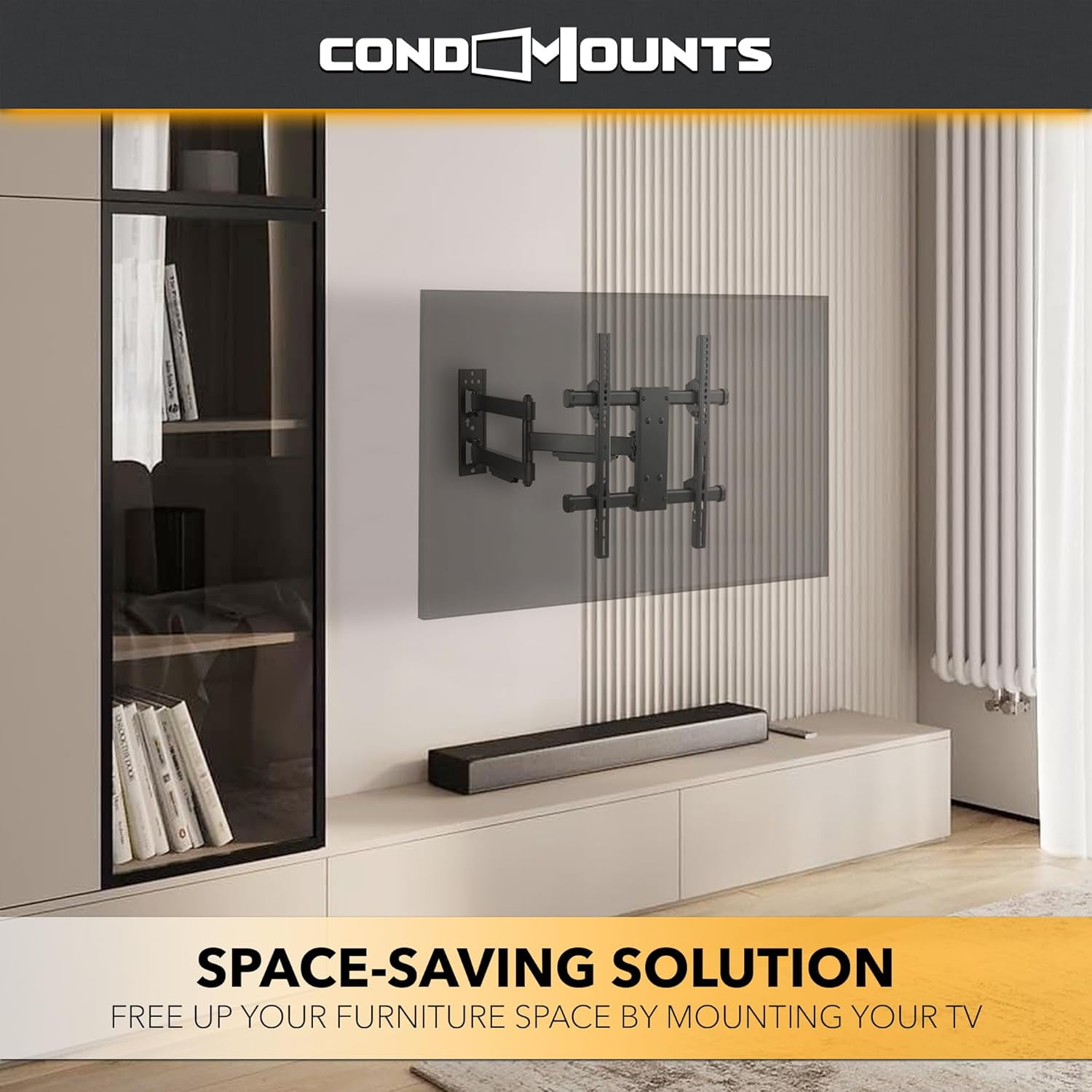 TVA8144 Full Motion TV Wall Mount for 32"-65" Screen | Swivel and Tilt ...