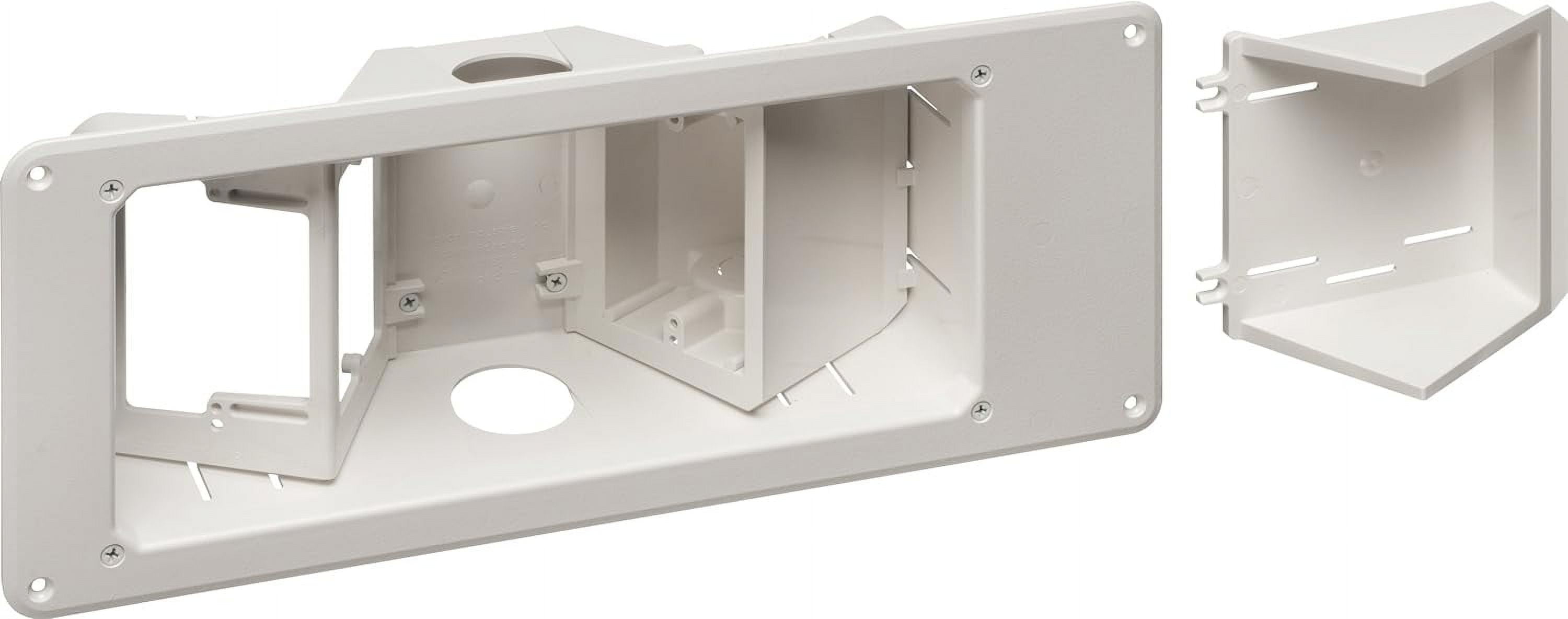 TVB713 3-Gang Angled TV Box Recessed Outlet Wall Plate Kit, White, 1 ...