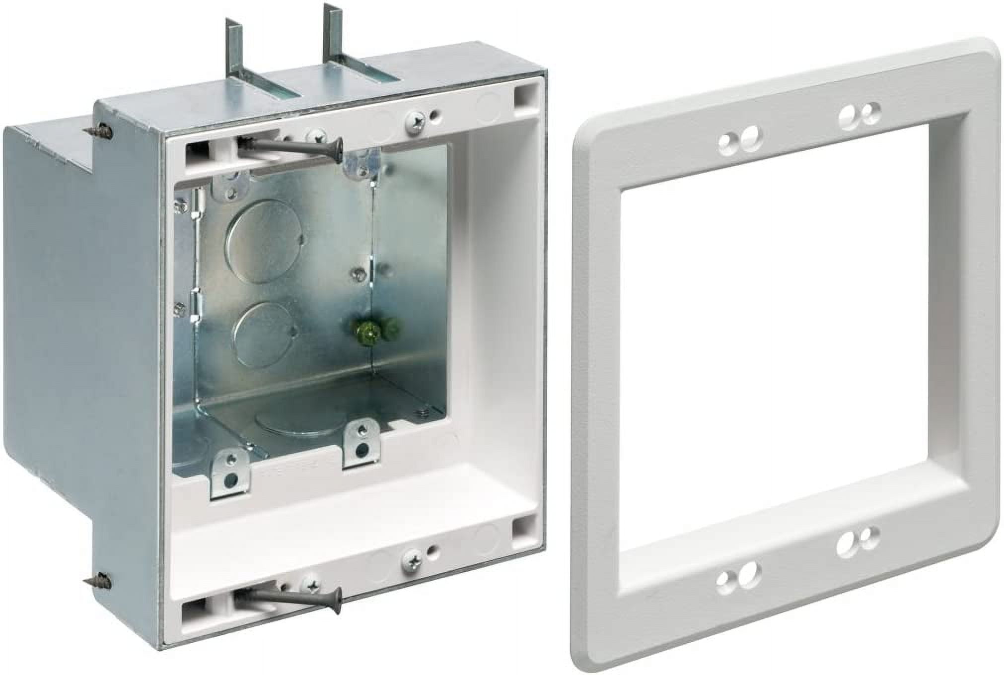 TVBS505 Recessed Outlet Wall Plate Kit, 2-Gang, White - Walmart.com