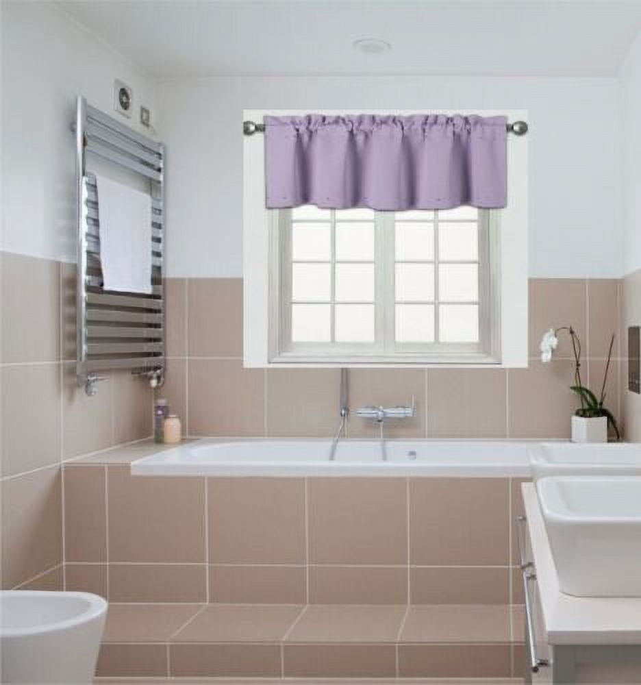 TVLO Lilac Blackout Thermal Valance, Short Window Curtain with Rod ...