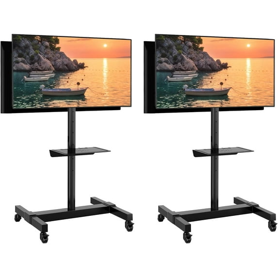 TVON Mobile Dual TV Stand for Four 32-65 Inch Plasma LCD LED Smart Flat ...