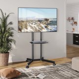 TVON Big Screen Modern Rolling TV Stand Mobile Cart with Shelf for 32 ...
