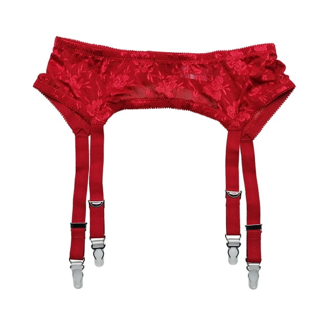 TVRtyle Women's Wine Red Sexy 4 Vintage Metal Clips Garter Belts for Stockings S502WR - Walmart.com