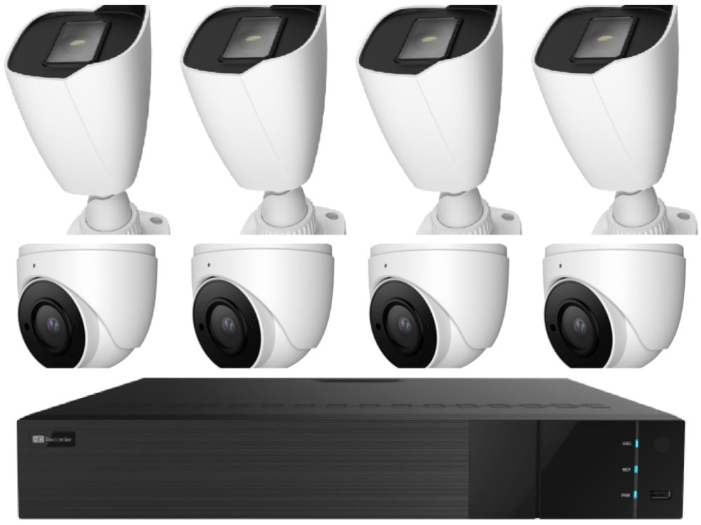 TVT TitaniumNVR4K16| 16Ch 4K HD NVR bundle / 4 x 8MP IR IP Turret / 4 x ...