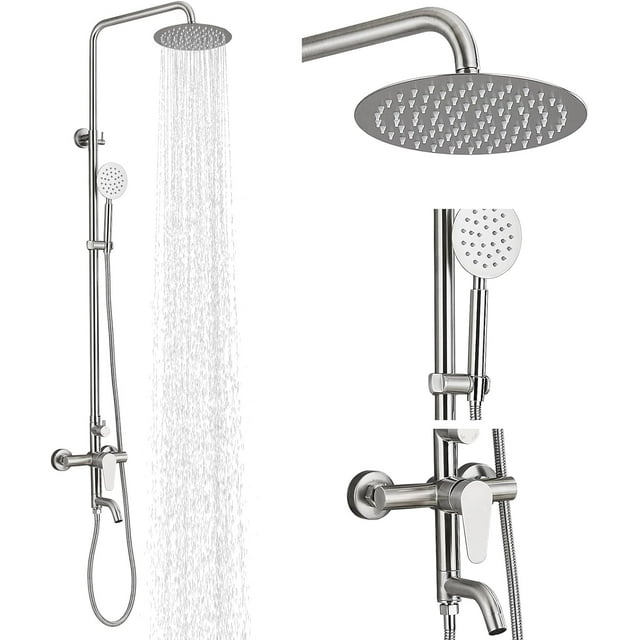 TVTIUO Outdoor Shower Fixture Brushed Outdoor Shower Kit with 8" Shower ...