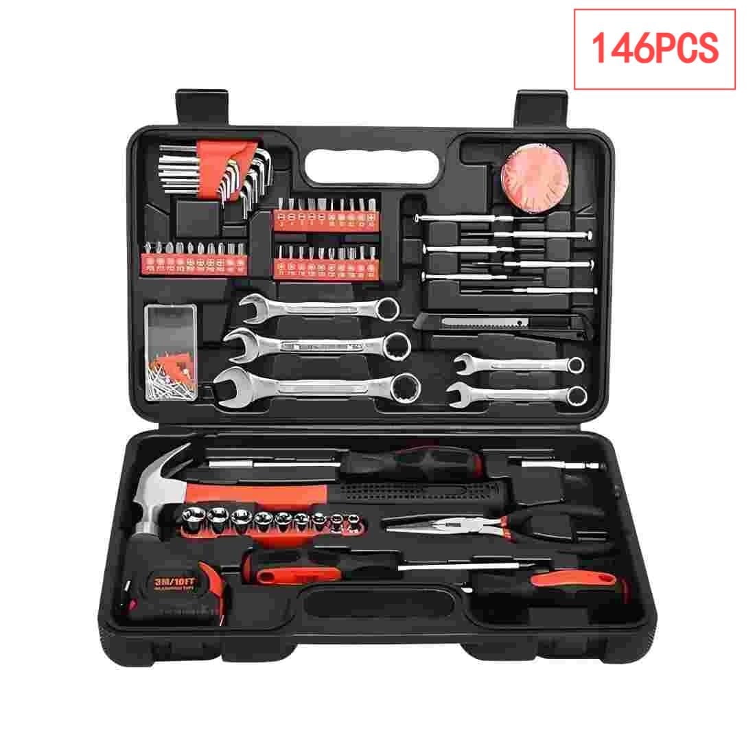 TVTUTPWY 146 Pcs Tool Sets All Purpose Car Household Tool Kit, Mechanic ...