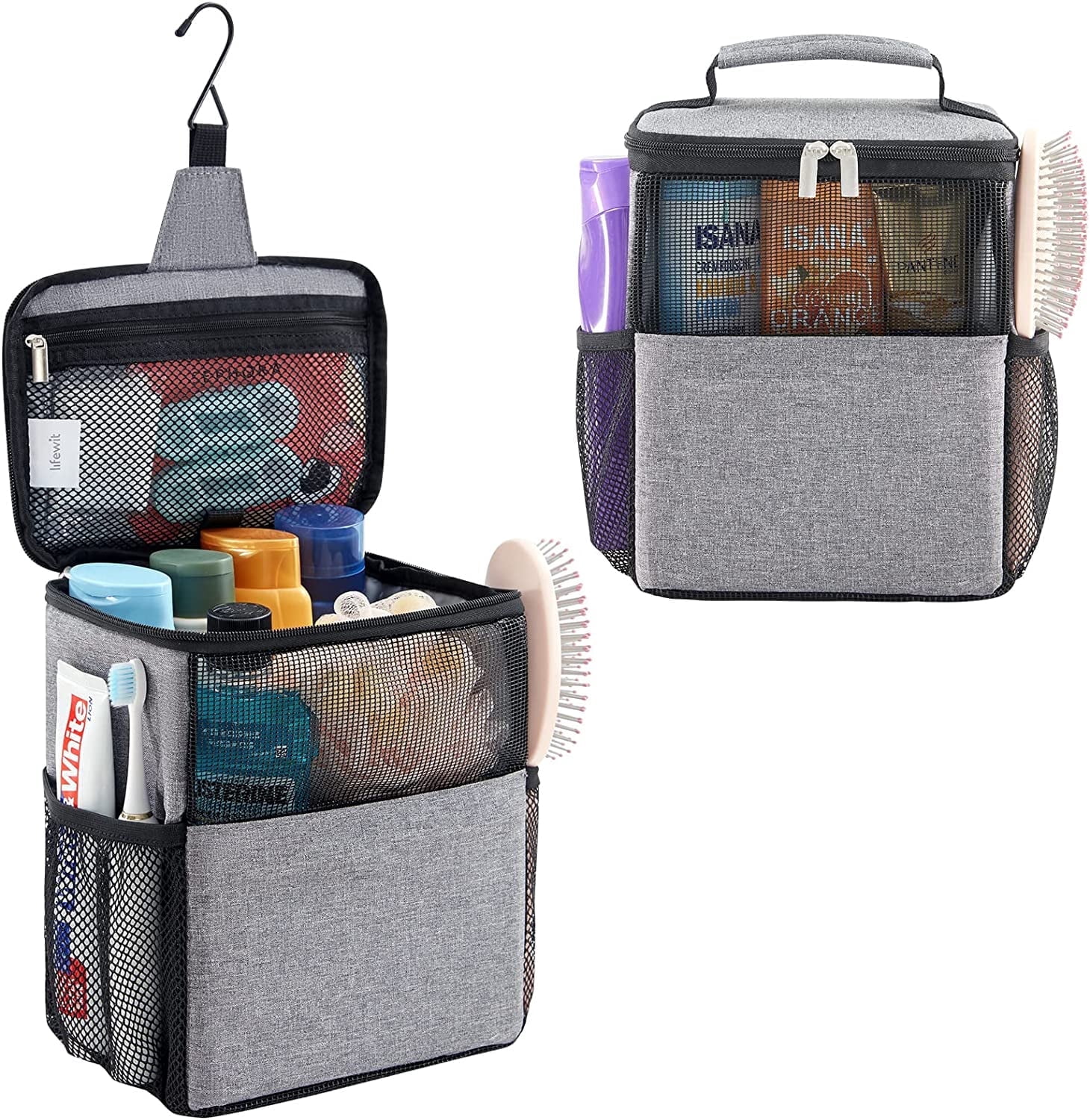 TVTUTPWY Mesh Shower Caddy Portable, 8L, Gray with Hanging Hook ...