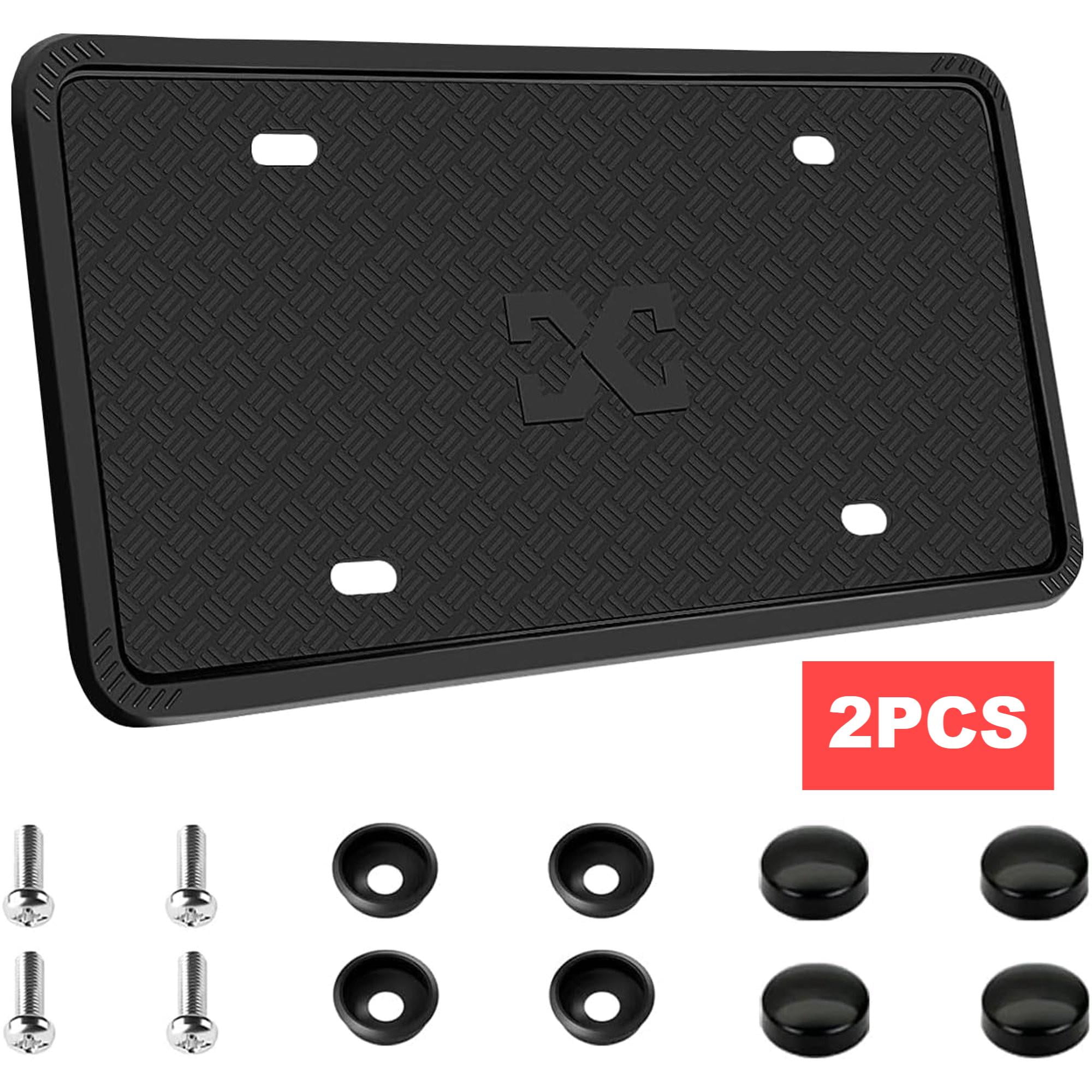 TVTUTPWY Silicone License Plate Frame, 2-Pack Car License Plate Holder ...