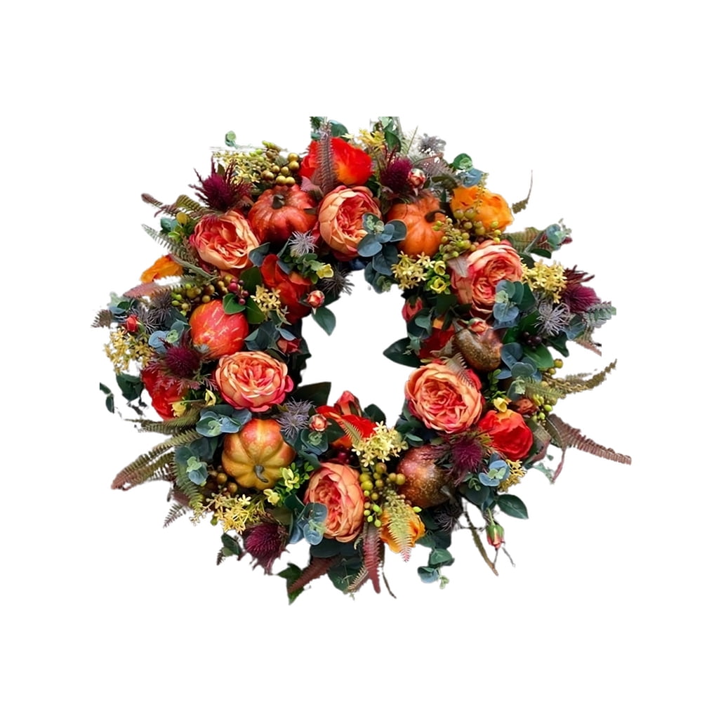 TVYTYAT 16" Fall Peony Wreath - Elegant Autumn Floral Decor for Front ...