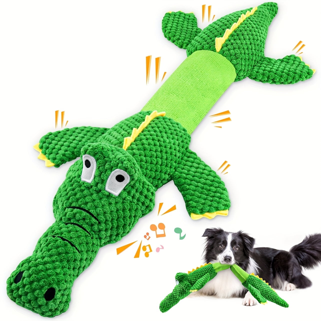 TVYTYAT Alligator Chewable Plush Crinkle & Stretch Dog Toy for Small ...