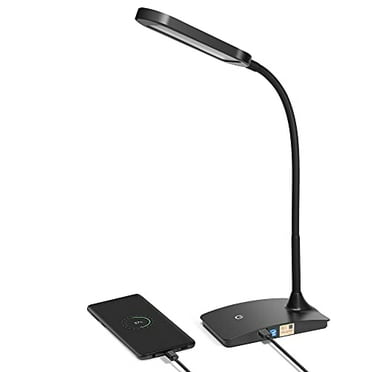 Mainstays 3.5 Watt Dimmable LED Desk Lamp with USB Port, Black ...