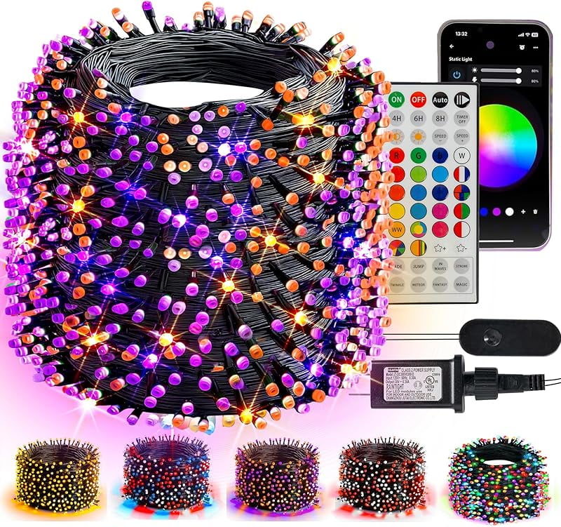 TW SHINE Smart Color Changing Halloween Lights Outdoor, 328FT 1000 LED ...