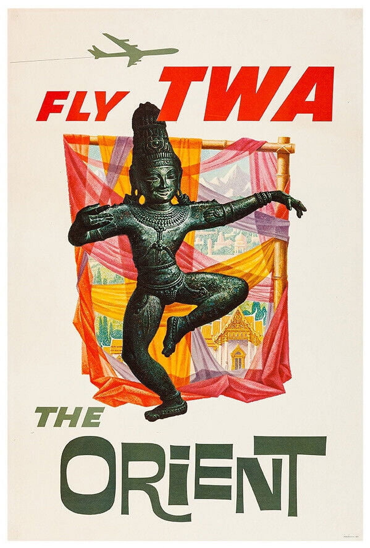TWA - Trans World Airlines - The Orient - Vintage Airline Travel Poster (24x36Inches) - Walmart.com