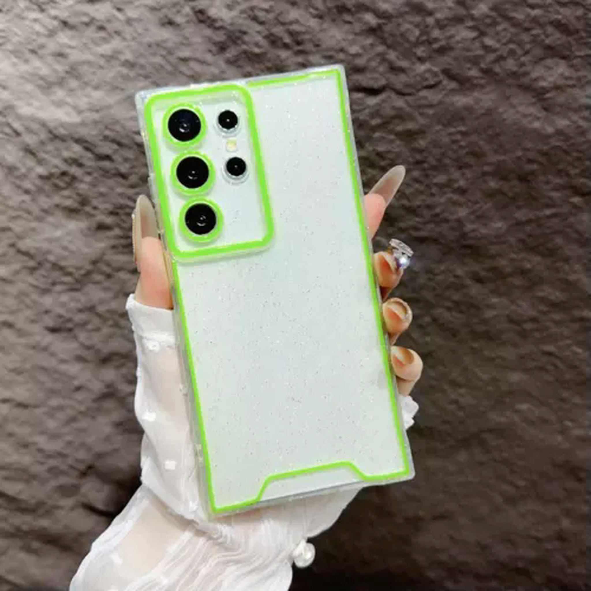 TWARI For Samsung Galaxy S24 Ultra S23 S22 S21 FE Light Clear Luminous Bling Slim Case-For ...