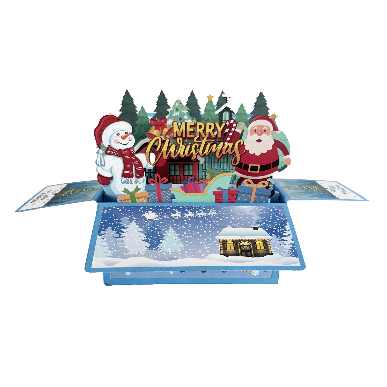 TWCTUWEN 1 Pc Christmas Up Holder Greeting Card Cartoon Themed 3D Pull ...