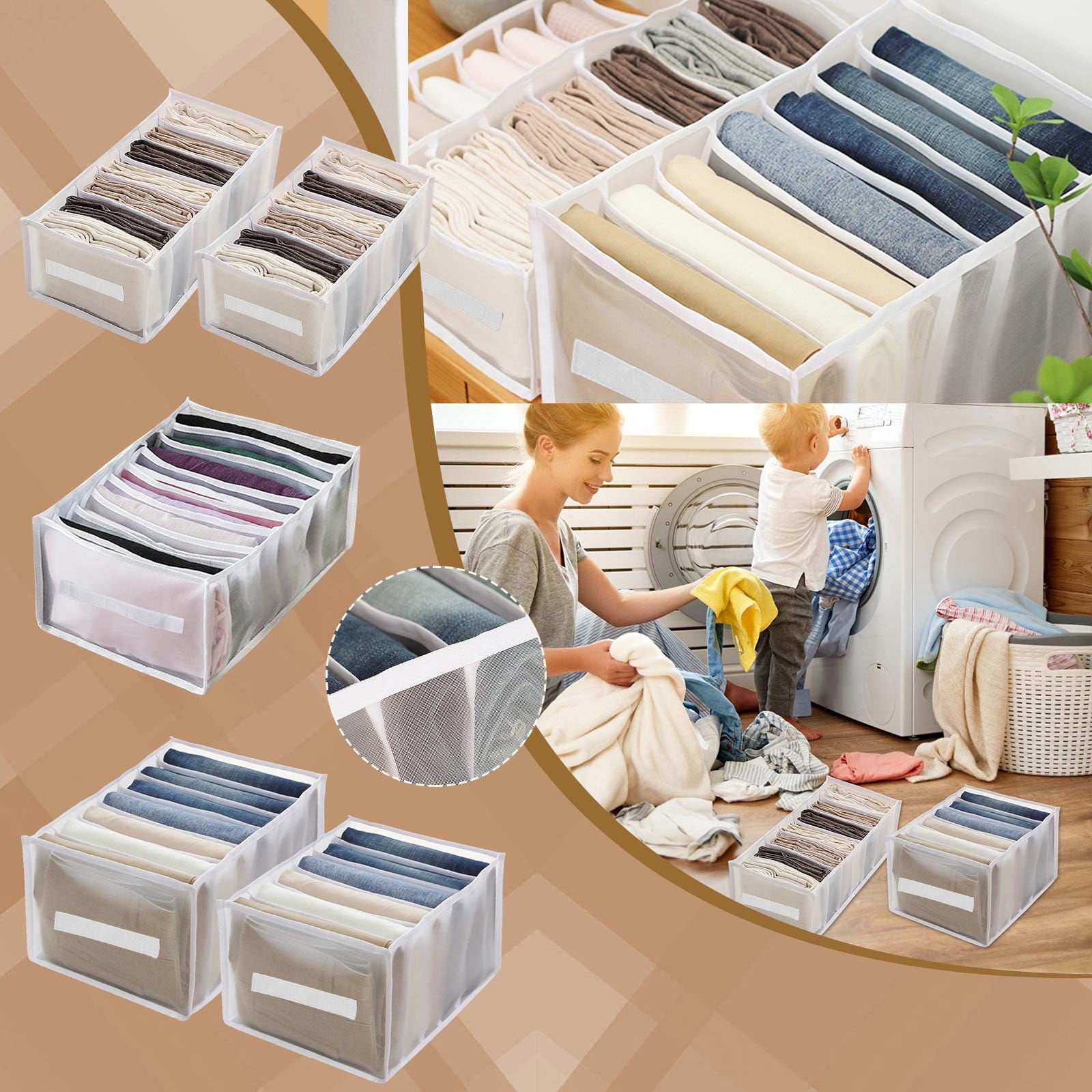 TWCTUWEN 2024 under Bed Boot Storage Organizer Mesh Clothes Storage Box ...