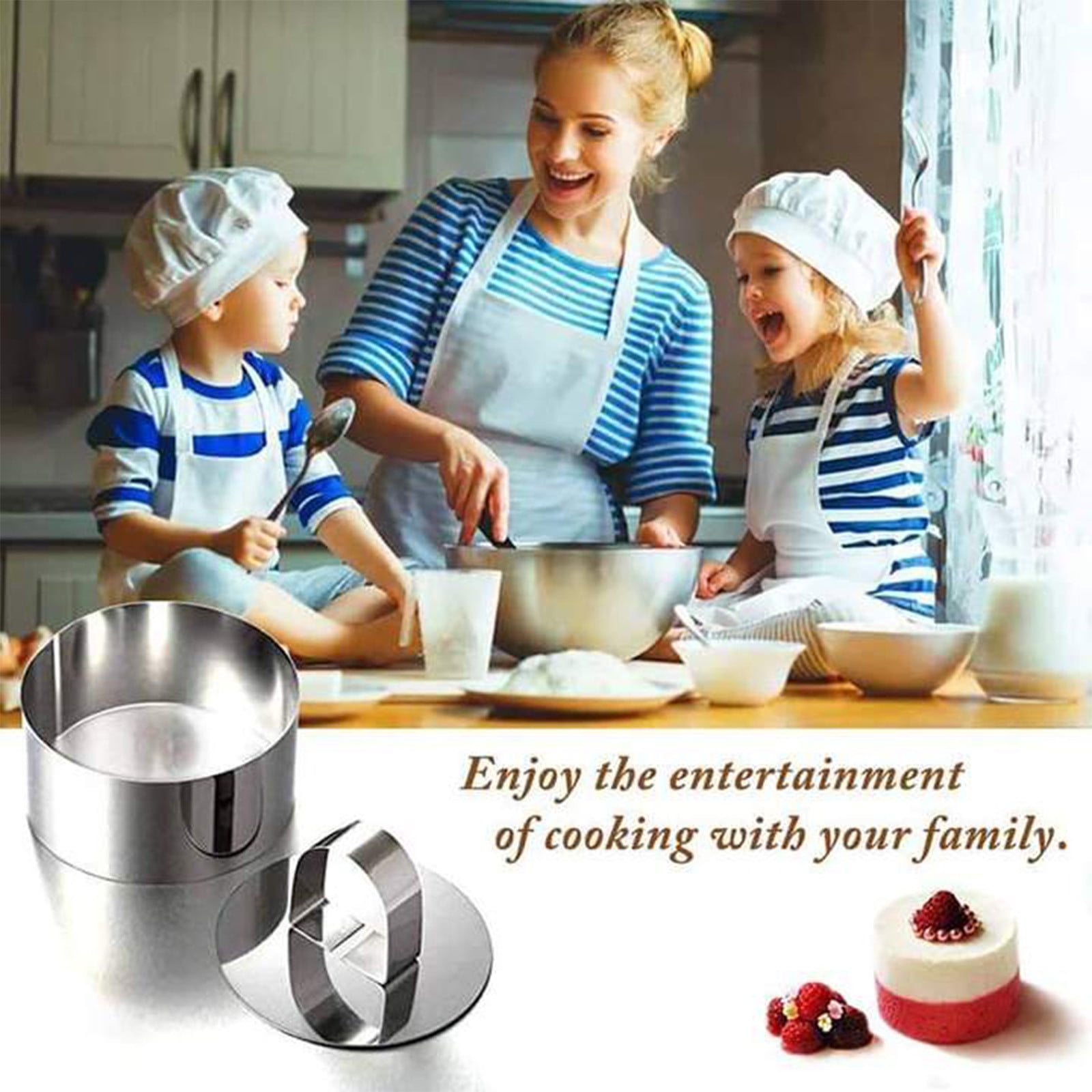 TWCTUWEN 2024 Stainless Steel Cake Pans 6 Baking Tools Stainless Steel ...