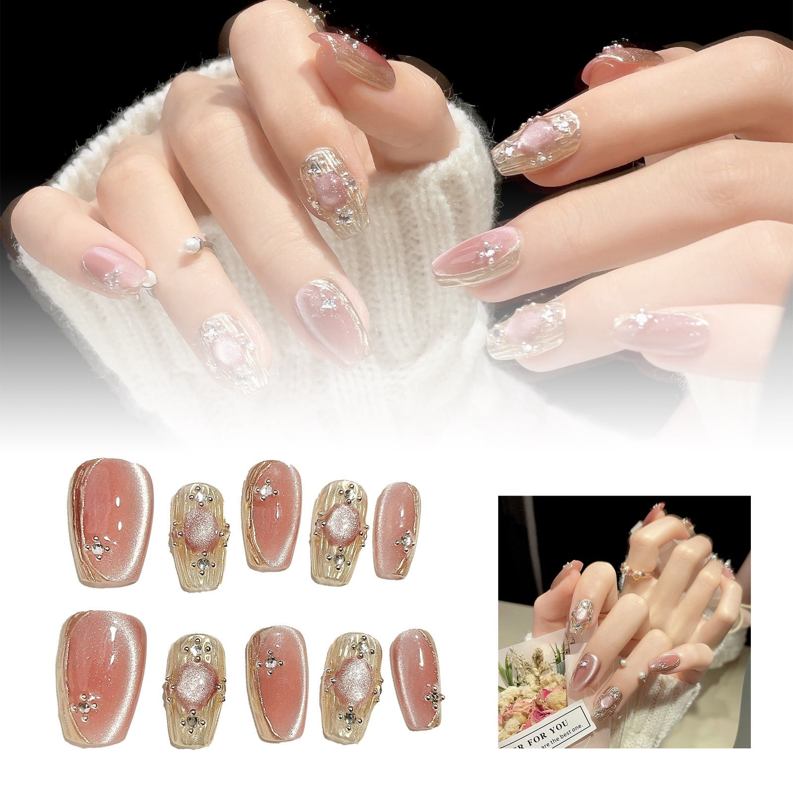 TWCTUWEN Get Glamorous In Minutes With Removable Nail Decals Short For ...