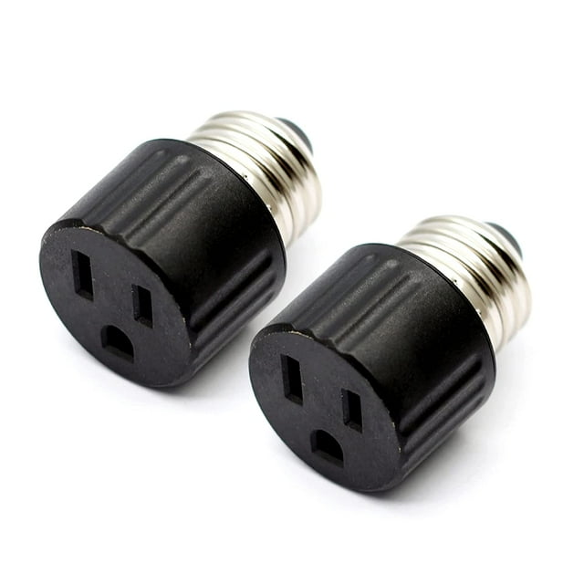 TWDRTDD 2-Pack E26/E27 Light Bulb Socket Outlet Adapter for Porch Patio ...