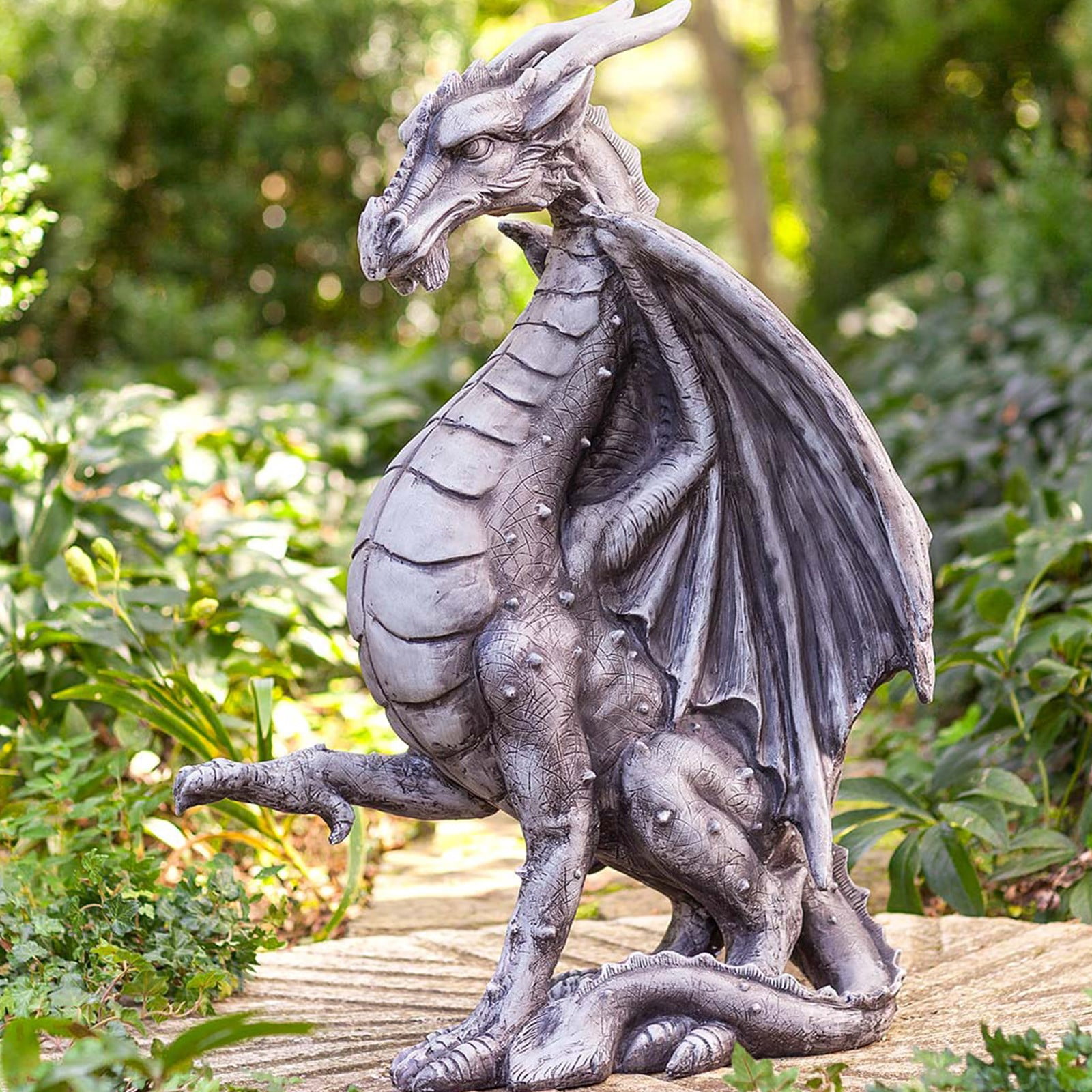 TWGONE Large Indoor/Outdoor Medieval-Dragon Statue, Garden Decor Yard ...