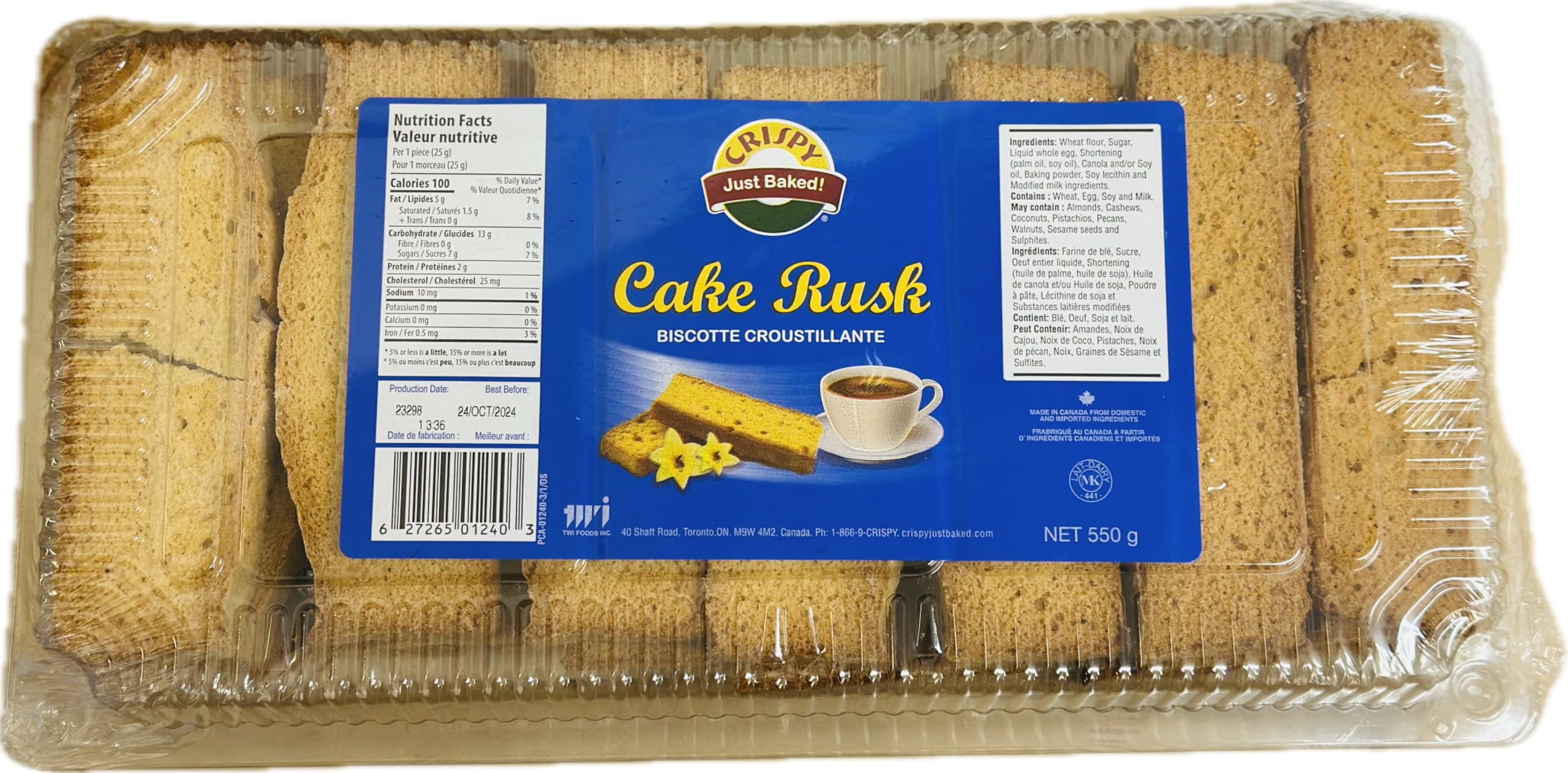 TWI - Crispy Cake DPF11 Rusk (550 Grams) 19 oz - Walmart.com