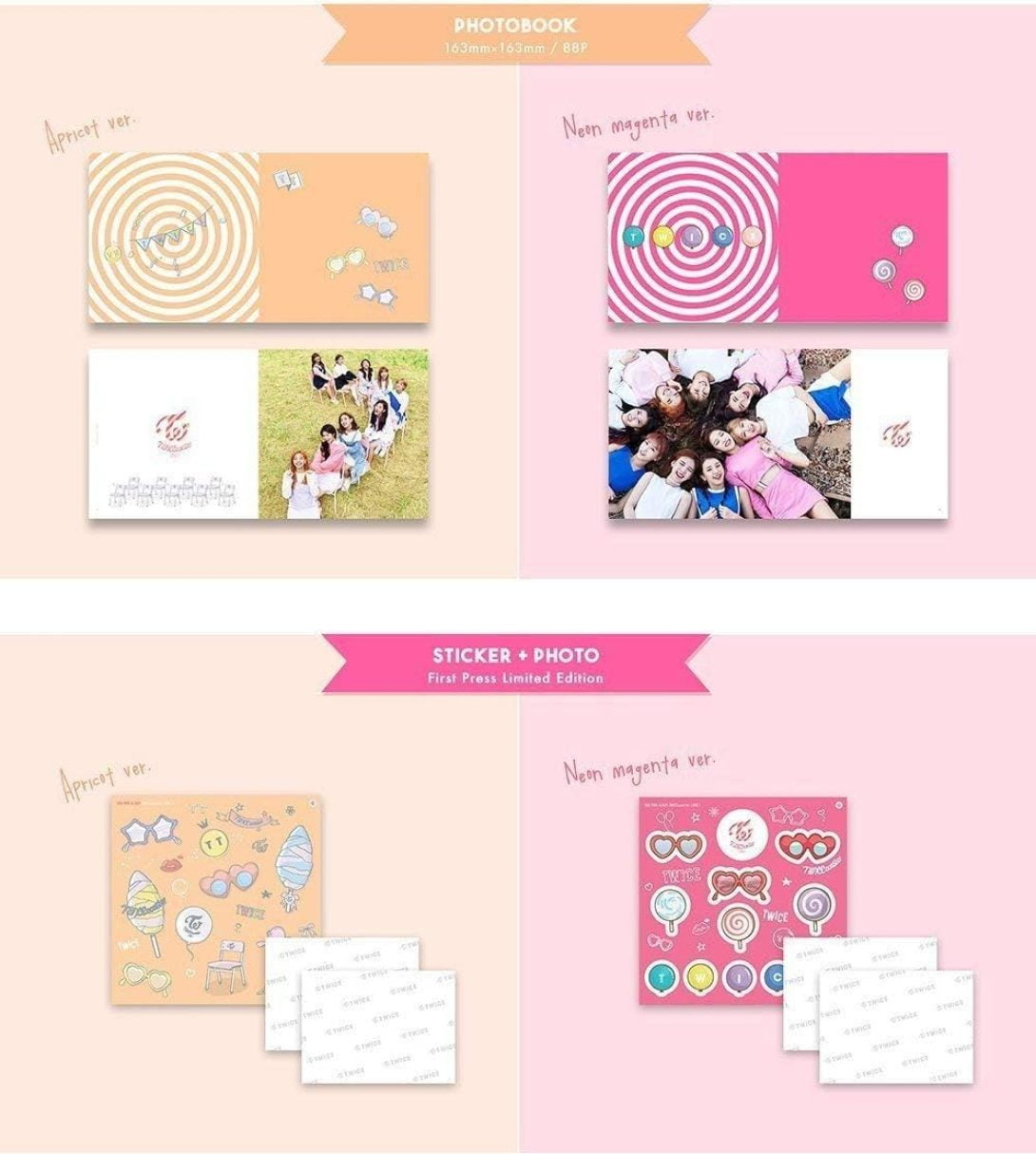 TWICE - TWICECOASTER : LANE 1 [Apricot+Neon Magenta ver. SET] (3rd Mini ...