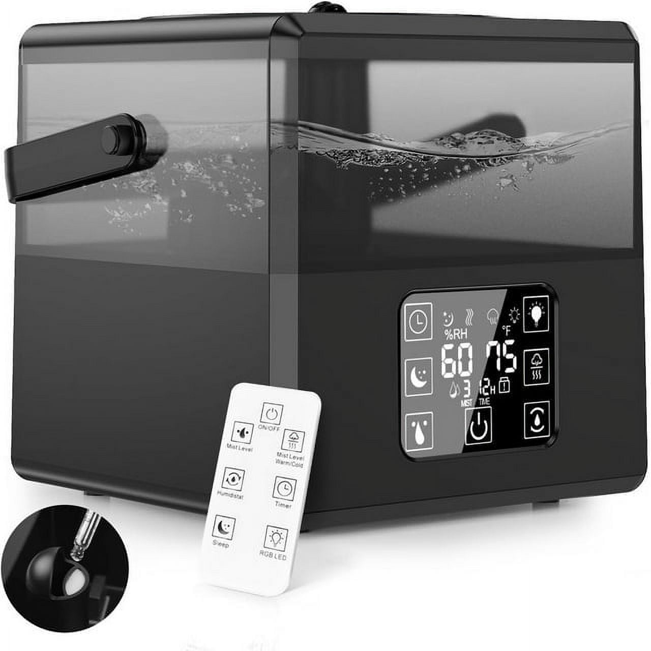 TWINNIS 6L Large Room Humidifiers for Bedroom Remote Control Warm ...