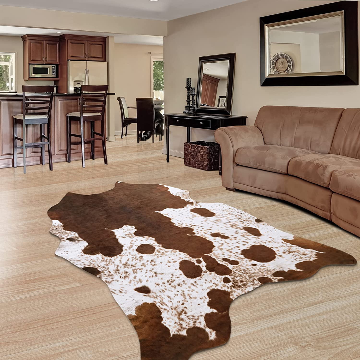 TWINNIS Cowhide Rug Faux Leather Rug Animal Print Rug, Carpet For ...